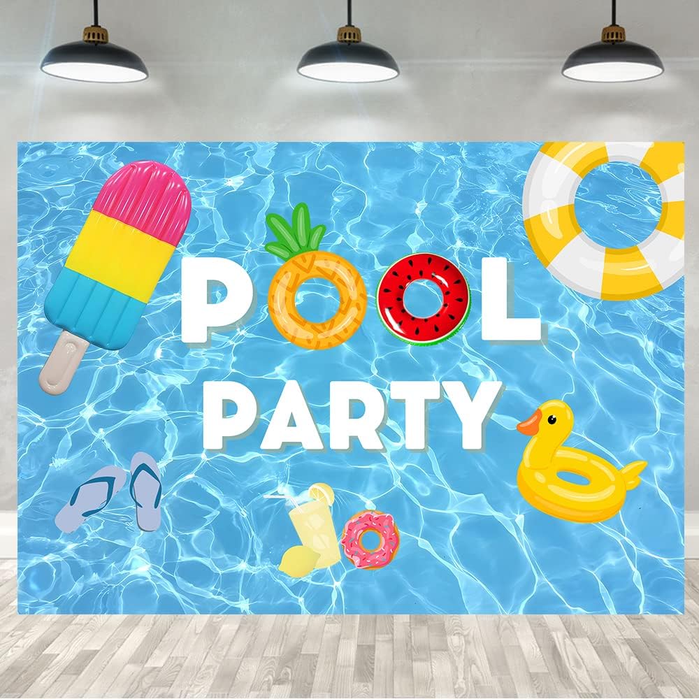 Amazon.com : Withu Swimming Pool Party Backdrop Tropical Summer Beach ...