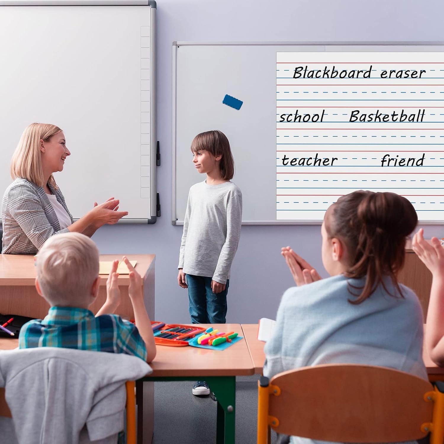 2 tiras magnéticas de oraciones para pizarra blanca, papel magnético ...