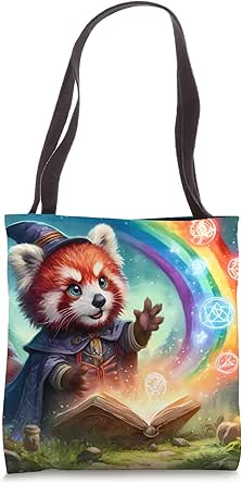 Amazon.com: Red Panda Wizard Casting Rainbow Spell. Spellbook Enchanted ...