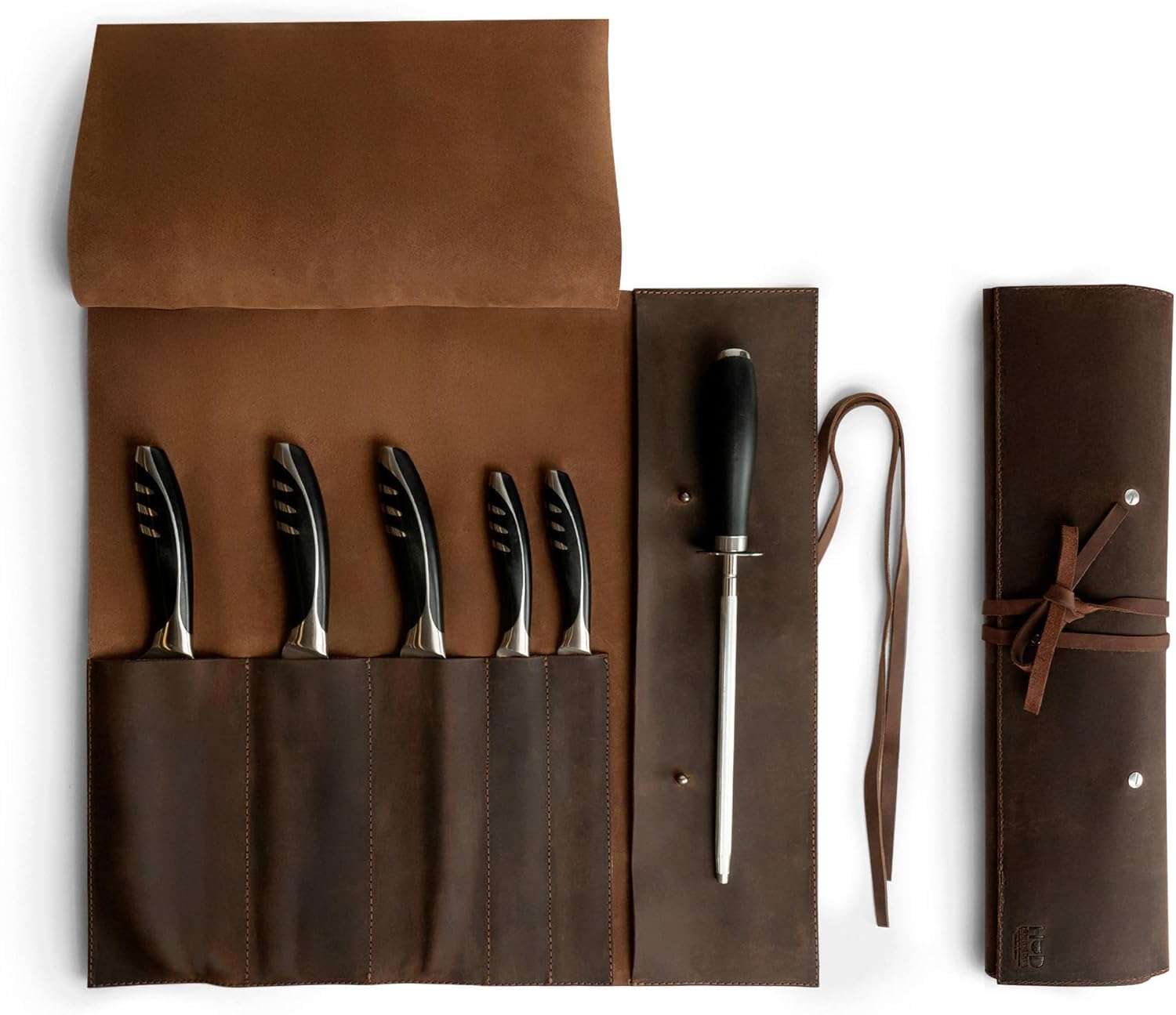 Amazon.com: Estuche de cuero rústico para cuchillos, bolsa duradera ...