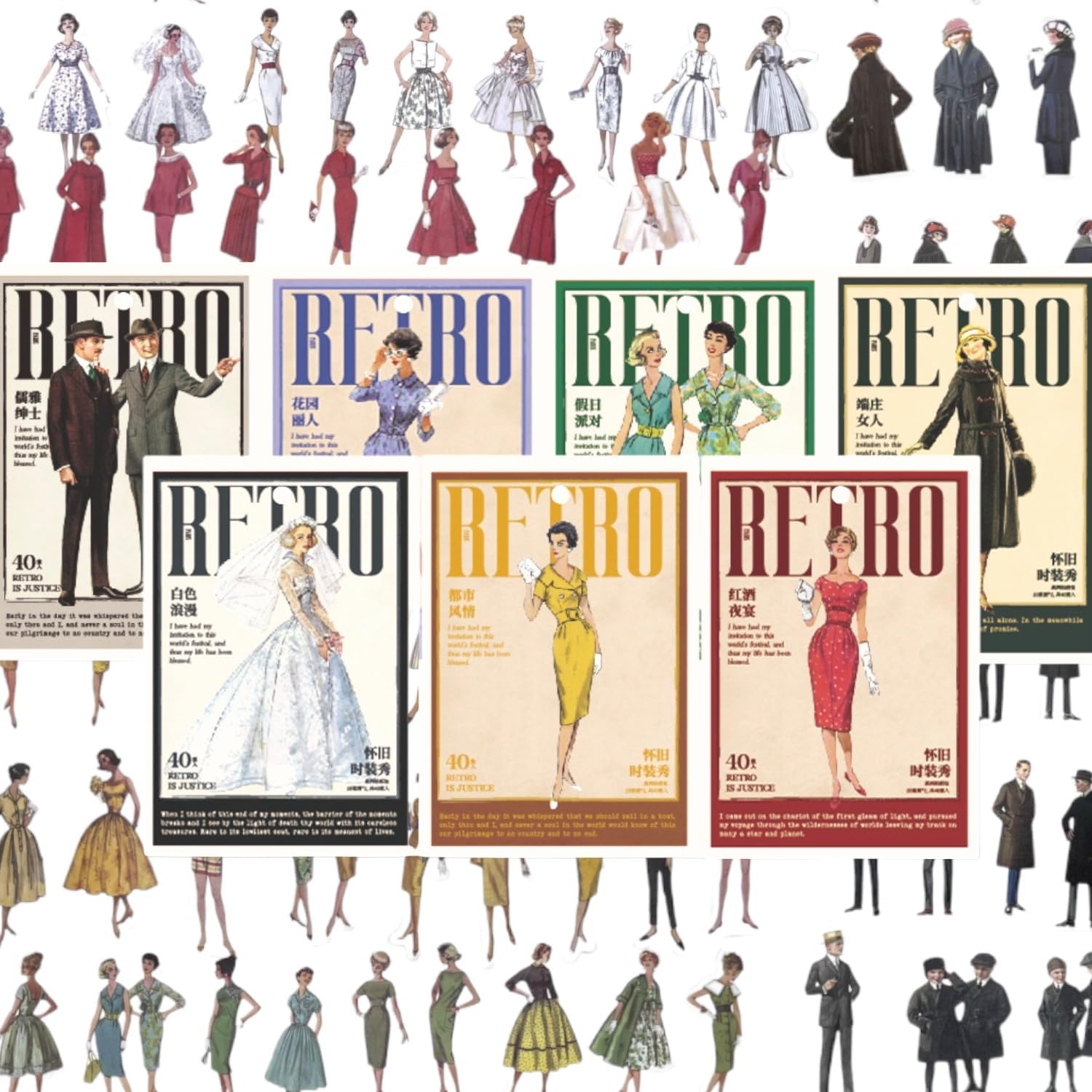 Amazon.com: 280 Pcs Vintage People Washi Stickers, 7 Styles Vintage ...
