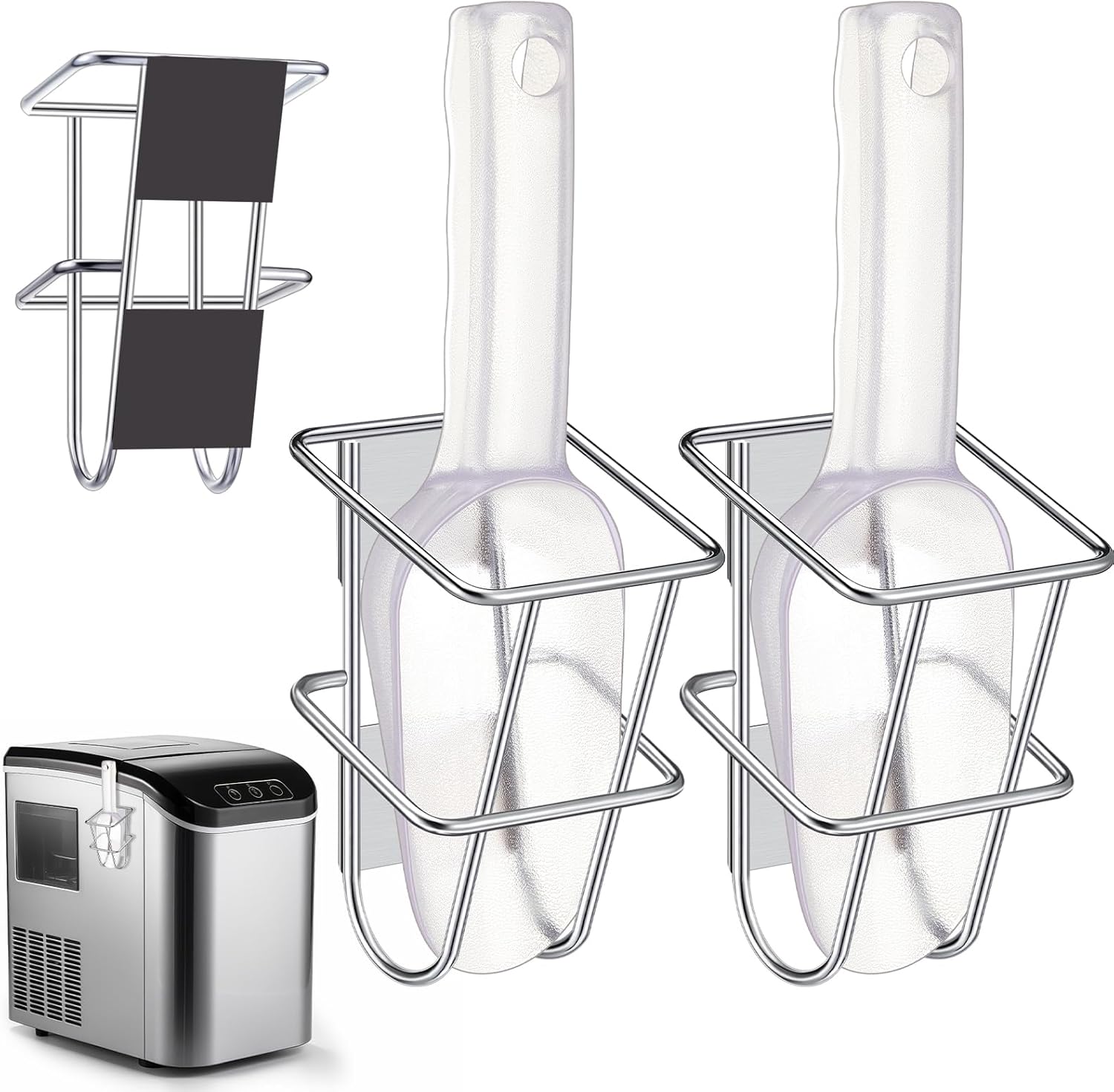 Amazon.com: LOYIM 4 Pack Plastic Ice Scoop with Metal Holder, Ice Scoop ...