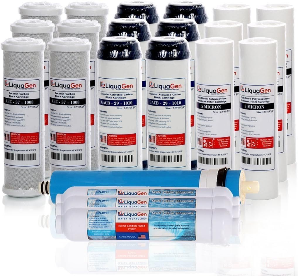 Amazon.com: LiquaGen - Replacement Bulk Filter Kit for Reverse Osmosis ...