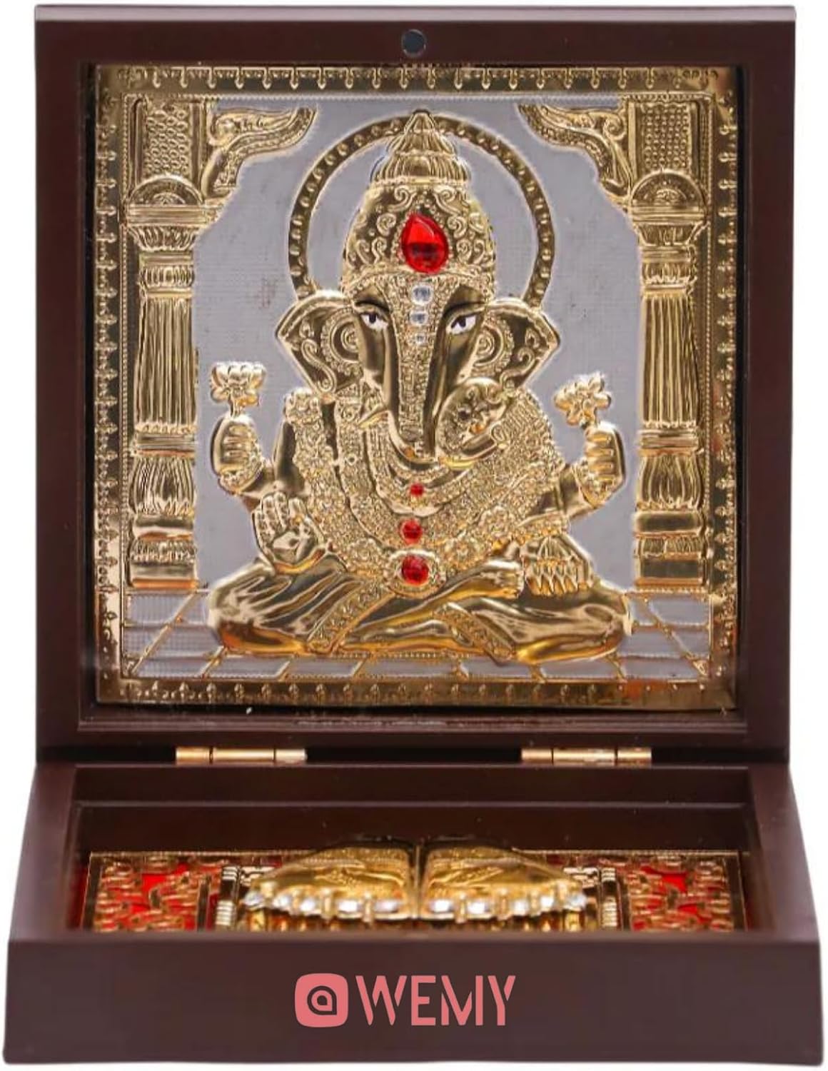 Amazon.com: House Of Wemy Gold Plated Pocket Temple with Charan Paduka ...