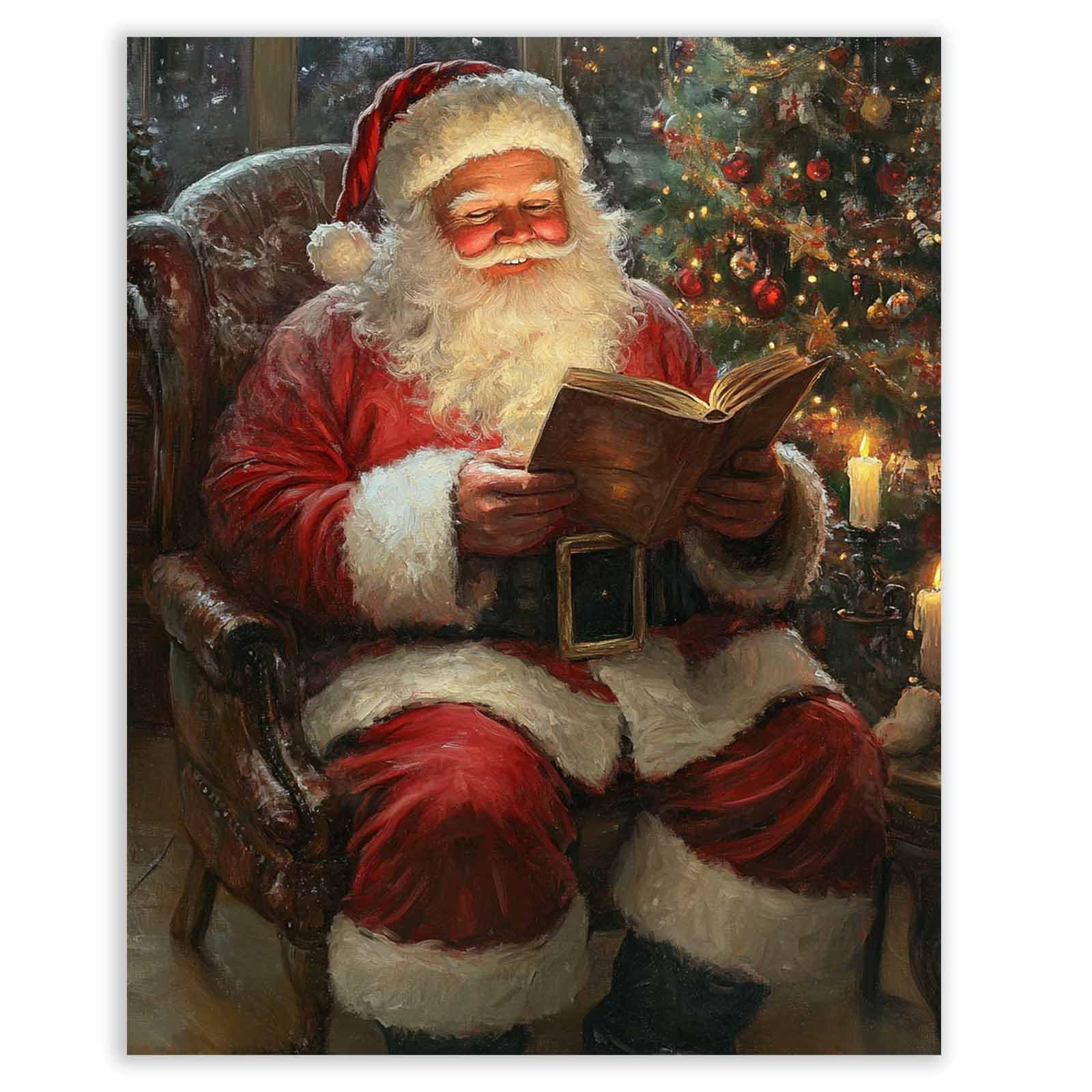 Amazon.com: FOTRIC Santa Claus Canvas Wall Decor Santa Claus Picture ...