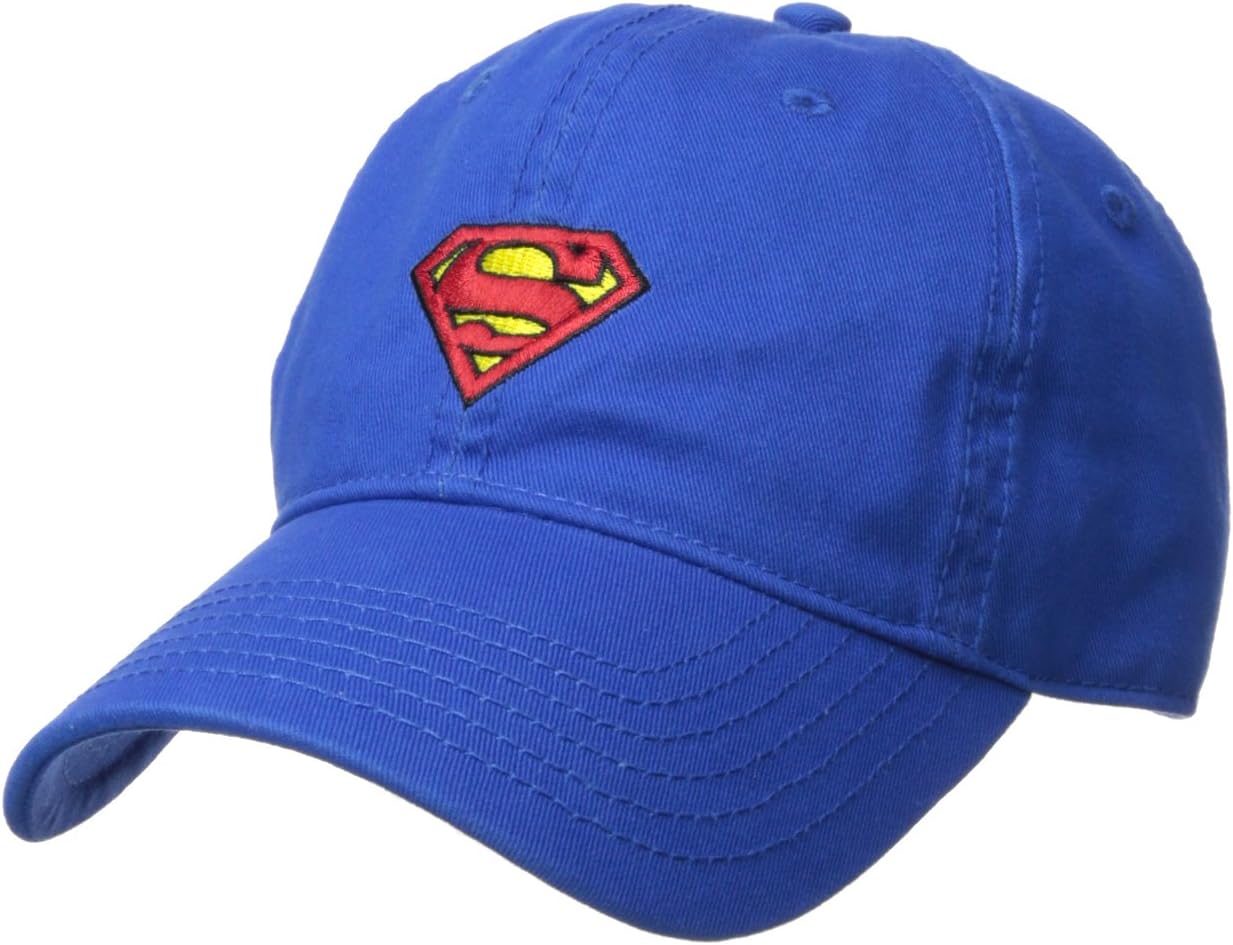 Amazon.com: Superman Men's Superman Baseball Cap, Washed Twill Hat ...