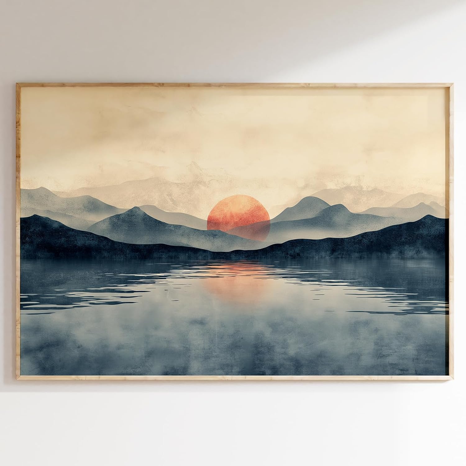 Amazon.com: Abstract Sunset Canvas Wall Art Boho Mountain Pictures ...