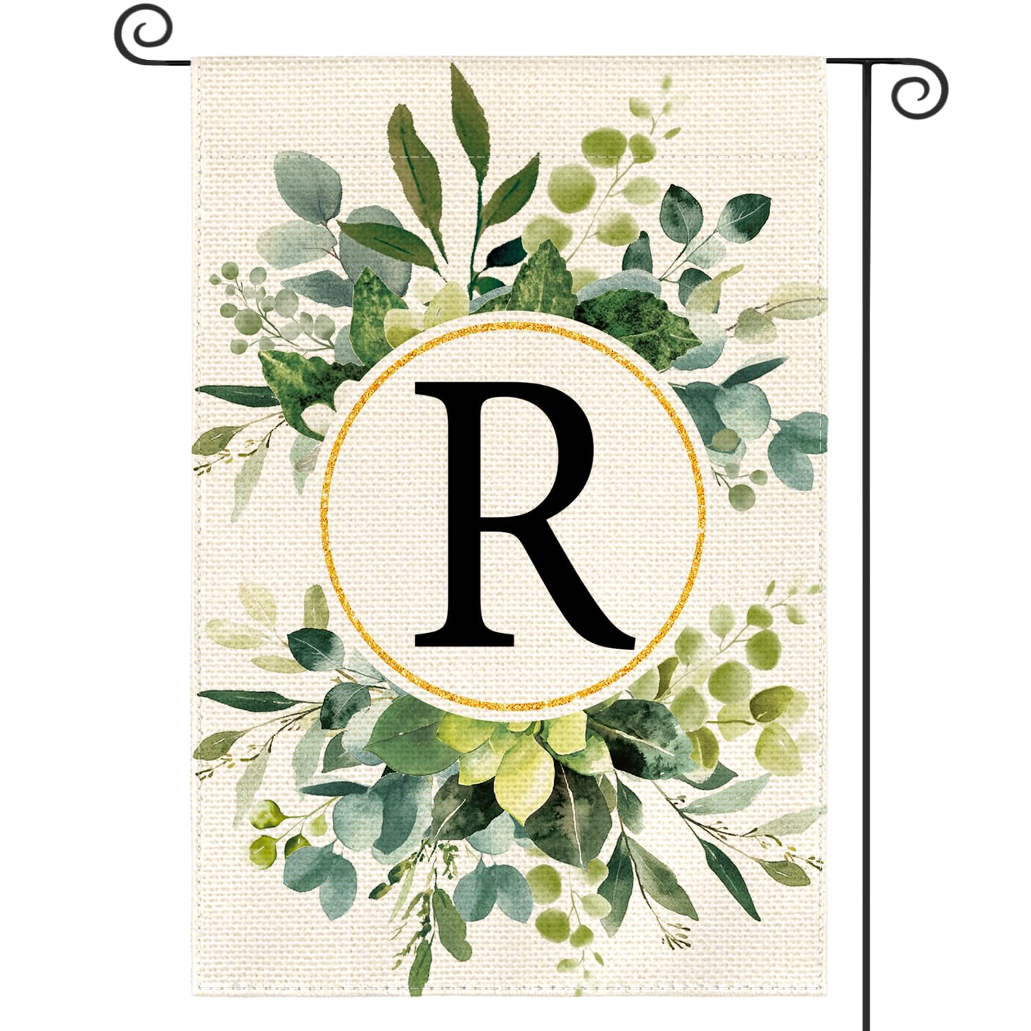 Amazon.com : AVOIN colorlife Monogram Letter R Floral Garden Flag 12x18 ...