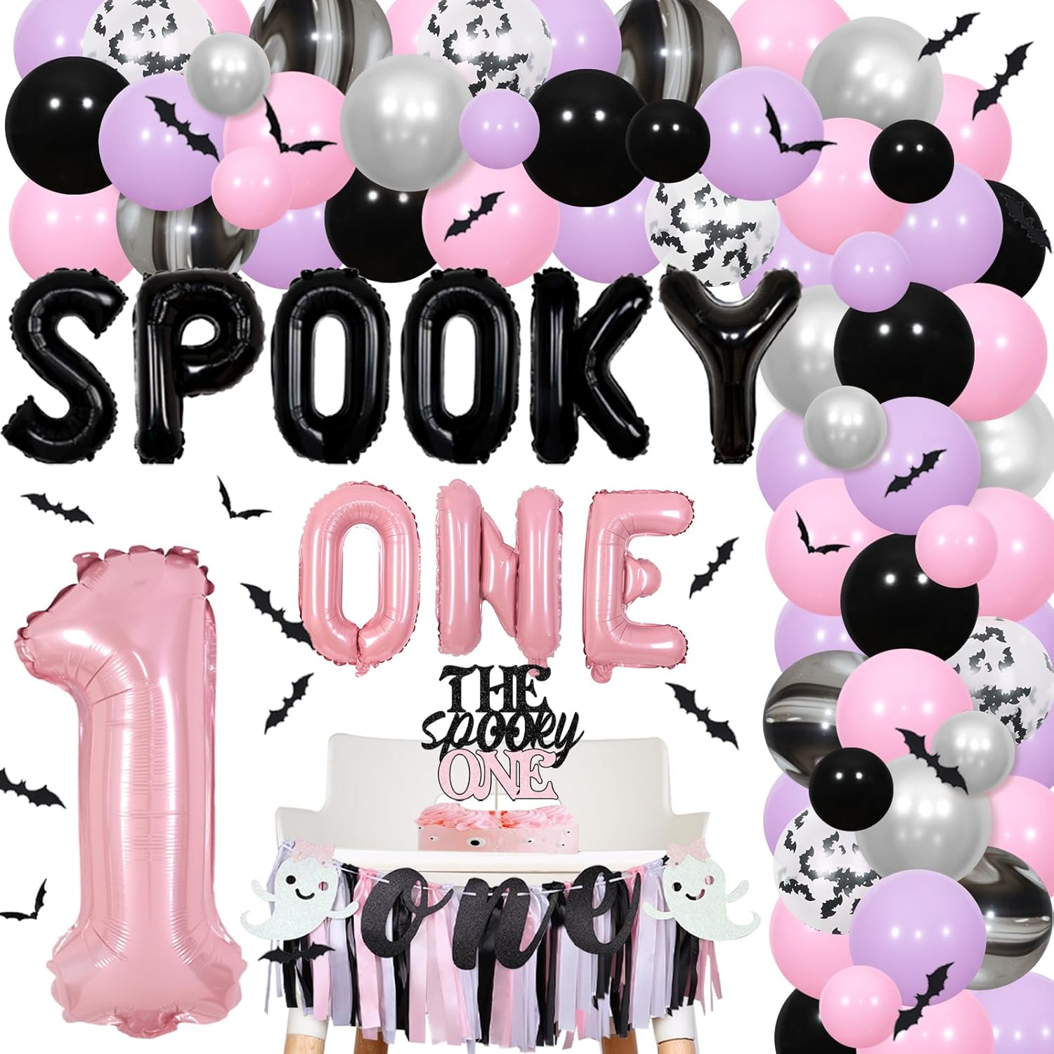 Amazon.com: Halloween 1st Birthday Party Decorations Girl, Spooky One ...