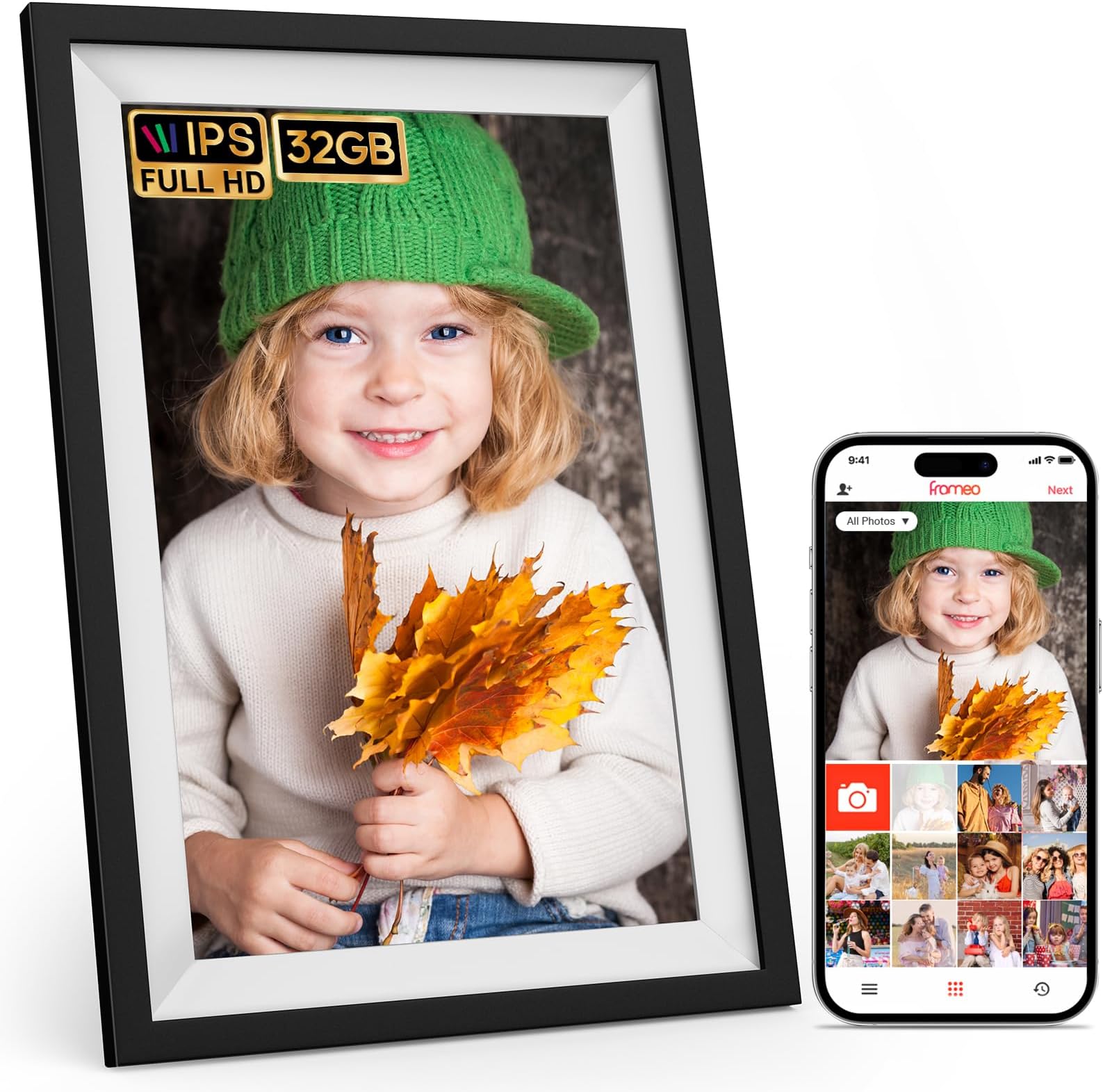 Amazon.com : 15.6 Inch WiFi Digital Picture Frame IPS Touch Screen HD ...