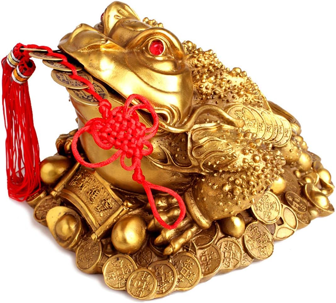 Amazon.com: MULHUE Brass Feng Shui Money Frog (Three Legged Wealth Frog ...