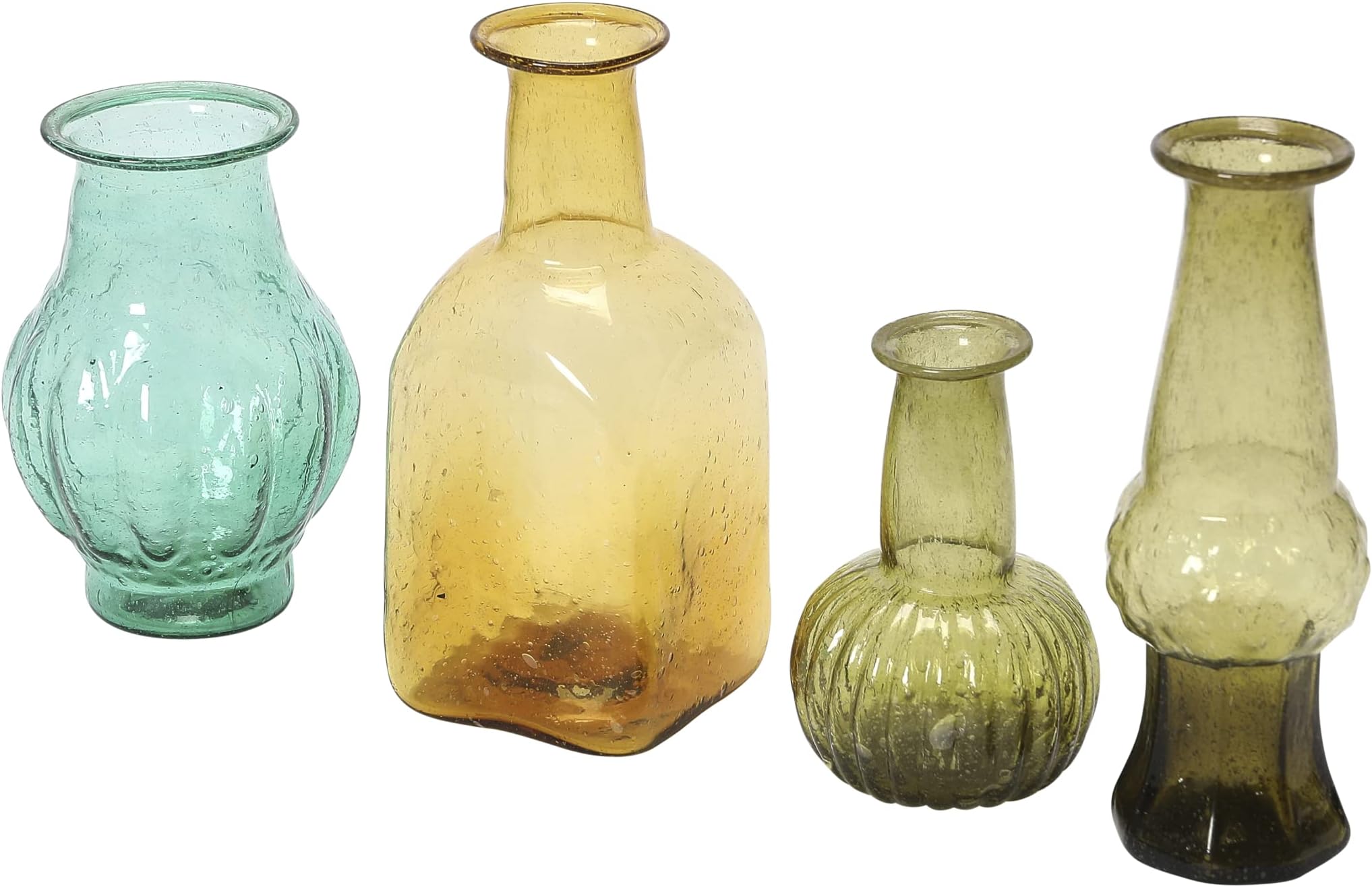 Amazon.com: Creative Co-Op Hand Blown Glass Vases, Multicolor, Set of 4 ...