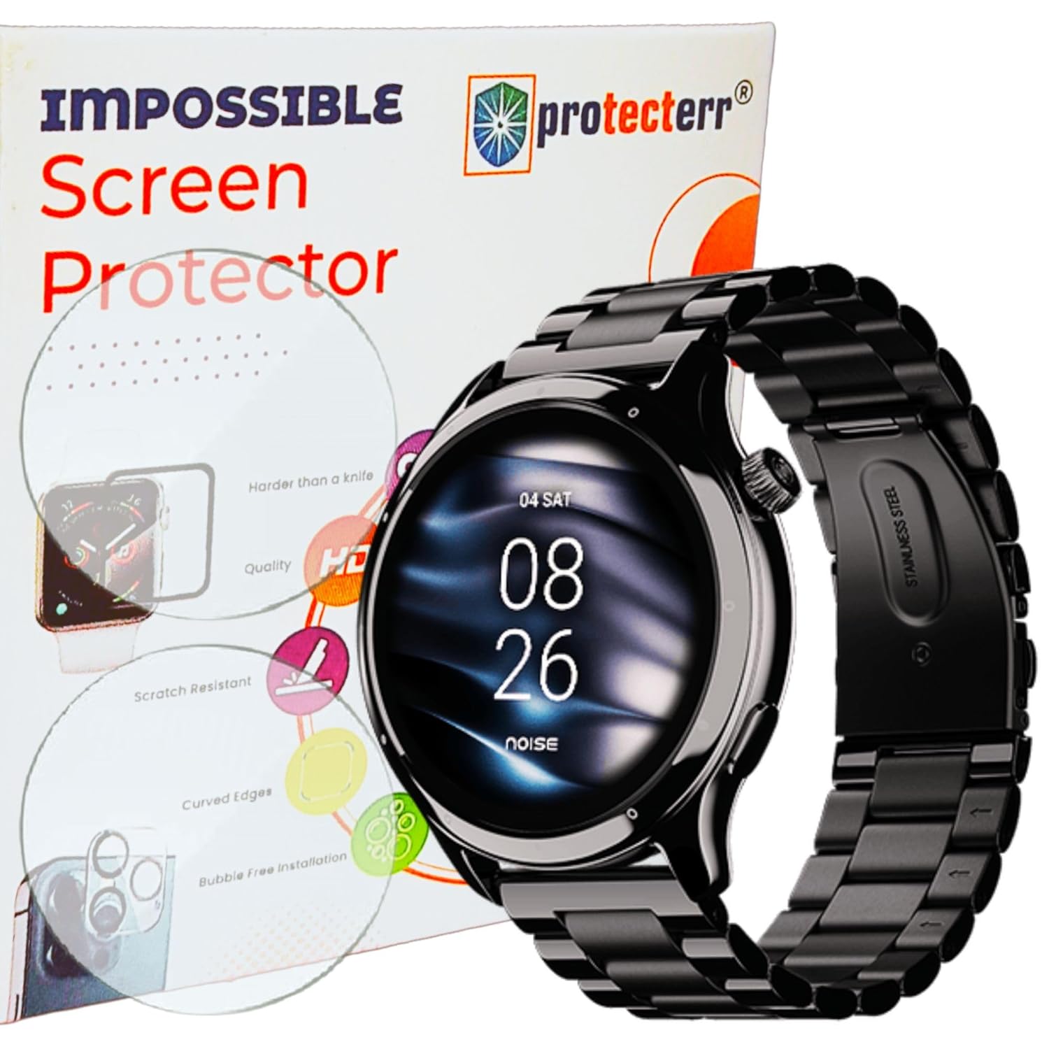 PROTECTERR Screen Protector Guard for NoiseFit Mettle 1.4" inch ...