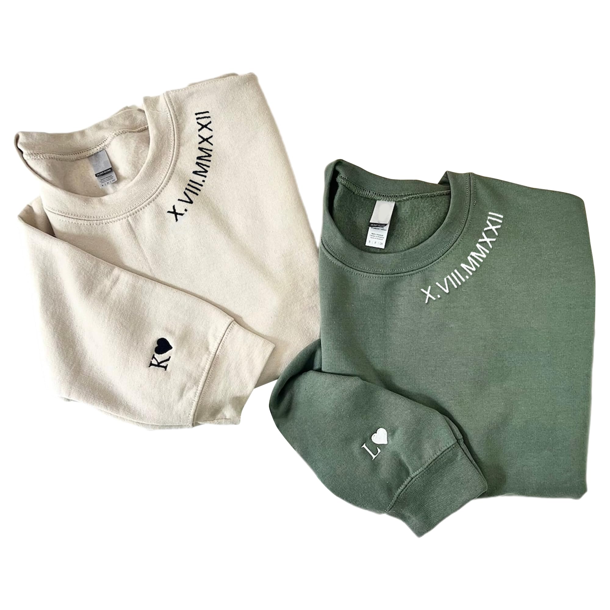 NAZENTI Custom Embroidered Roman Numeral Sweatshirt, Unisex Apparel ...