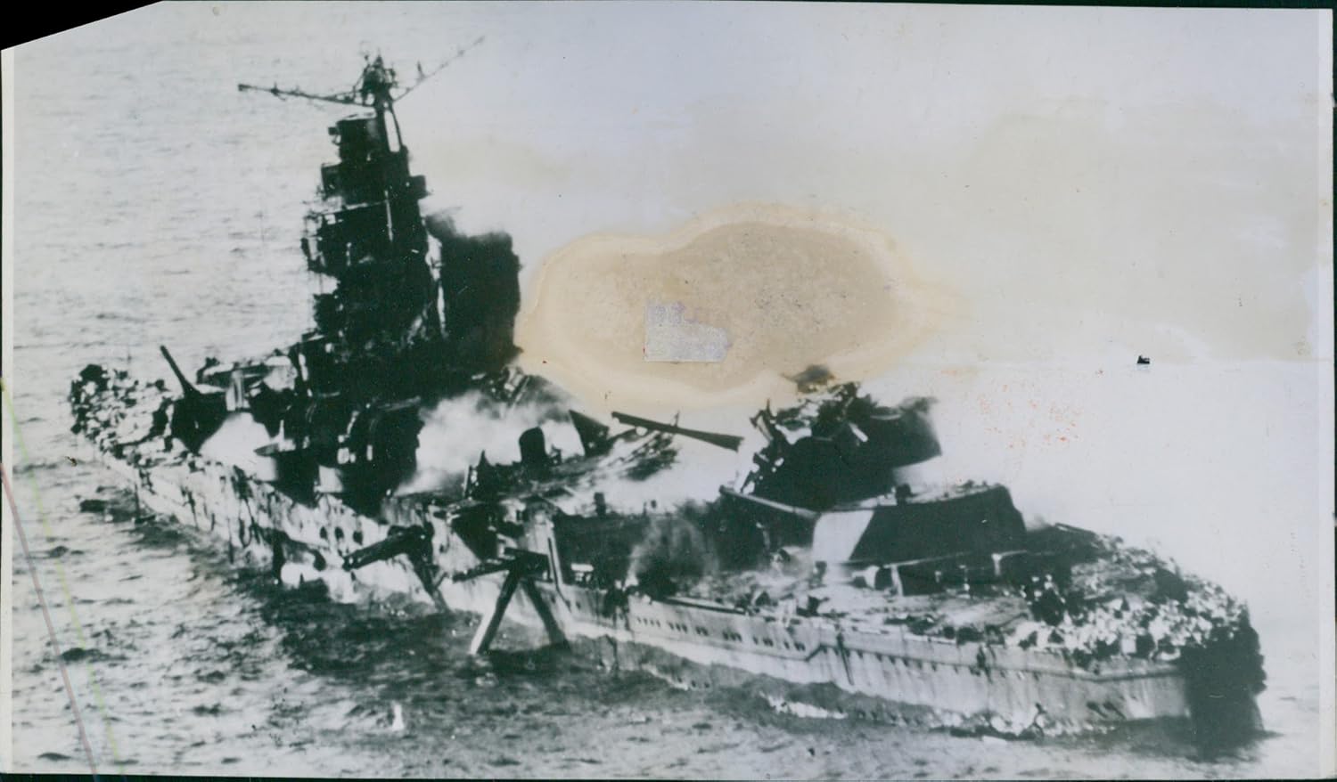Amazon.com: Vintage photo of A Japanese cruiser destroyed and slowly ...