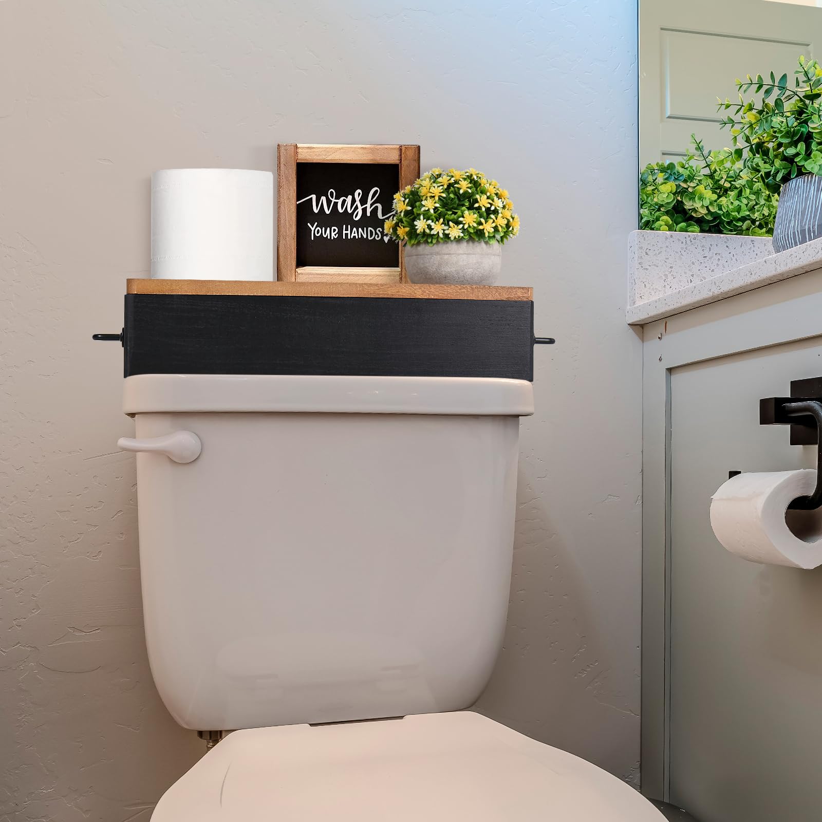 Toilet Paper Organiser Bathroom Decor Box Toilet Paper Holder, Rustic ...