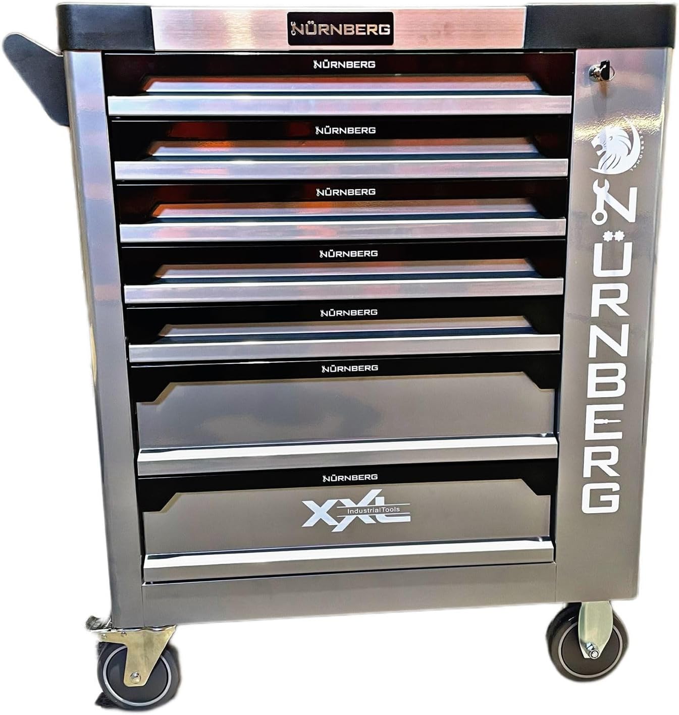 Kindom Green Tool Chest Trolley With 6 Drawers Plus Storage : Amazon.co ...