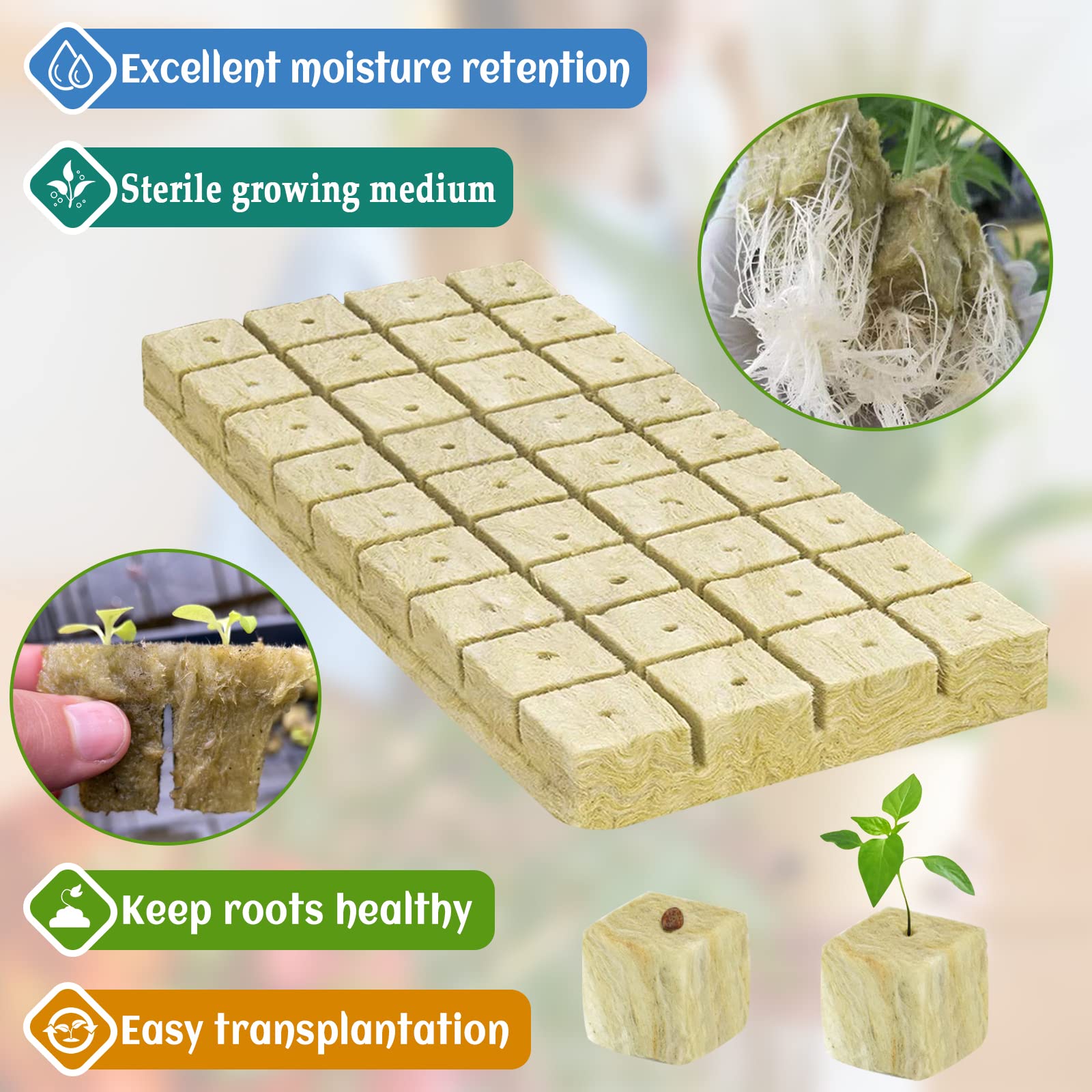 Snapklik.com : Legigo 1.2 Inch Rockwool Cubes Seed Starter Plugs For ...