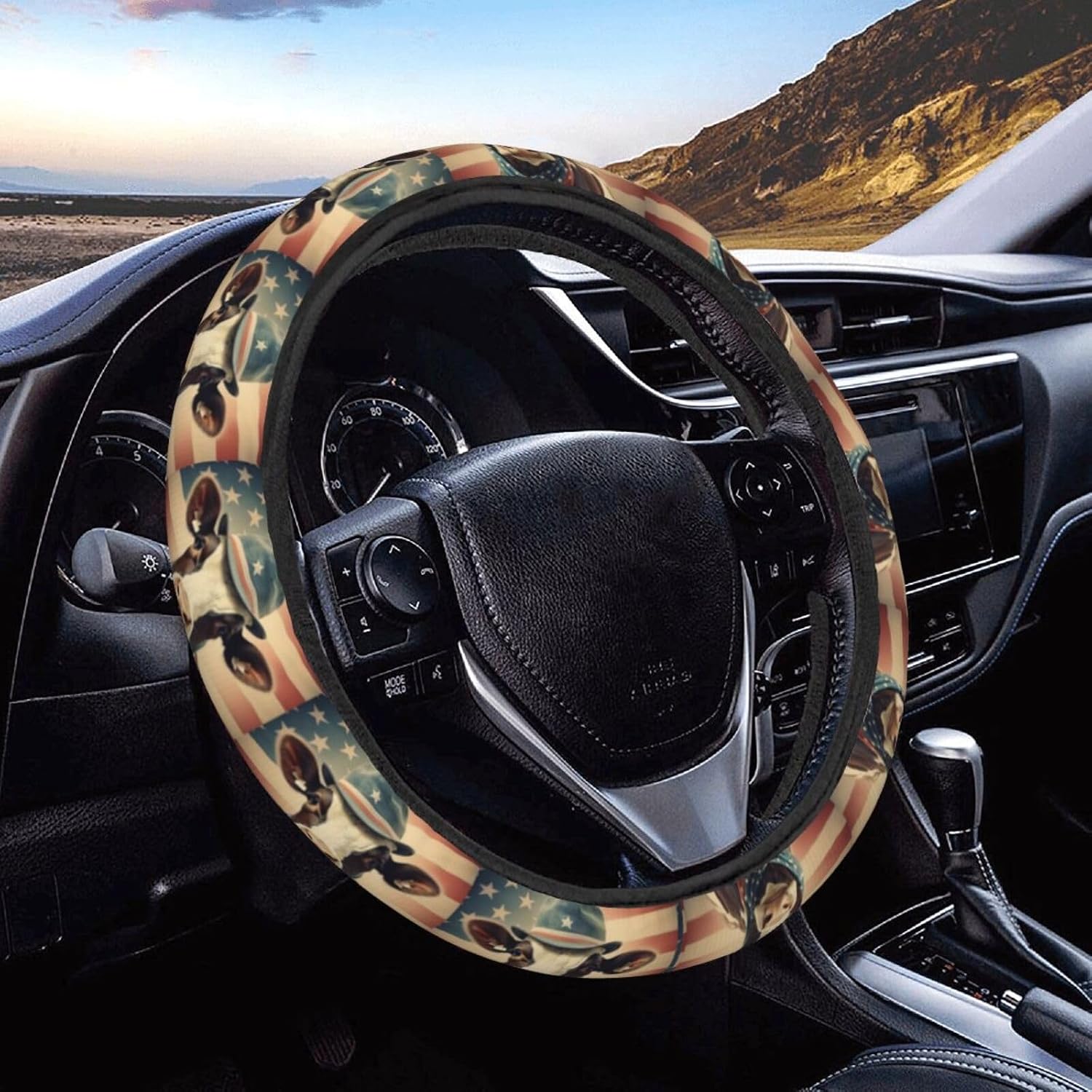 American Cow Car Steering Wheel Cover Neoprene Automotive Steering ...