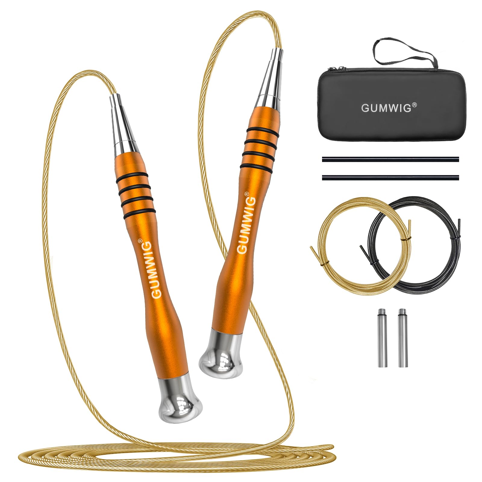 Gumwig Speed Jump Rope， Removable Weighted Aluminum Skipping Rope with ...