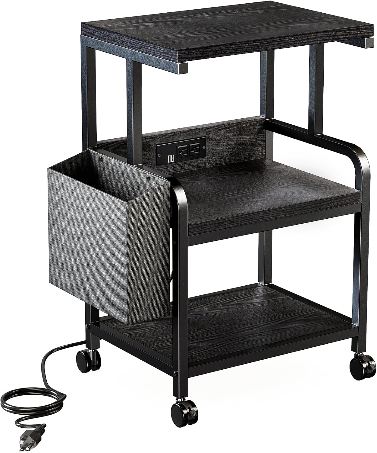 Amazon.com: HUANUO Printer Stand Shelf with Electrical Outlet, 32 ...