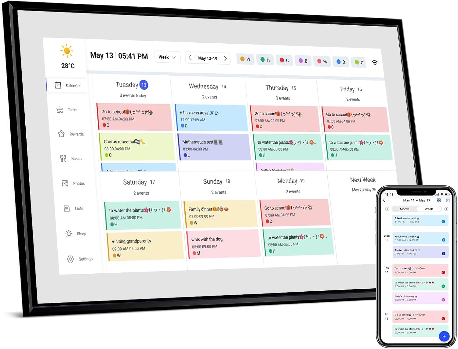 Amazon.com : Calendar Digital 15.6 Inch Electronic Calendar&Chore Chart ...