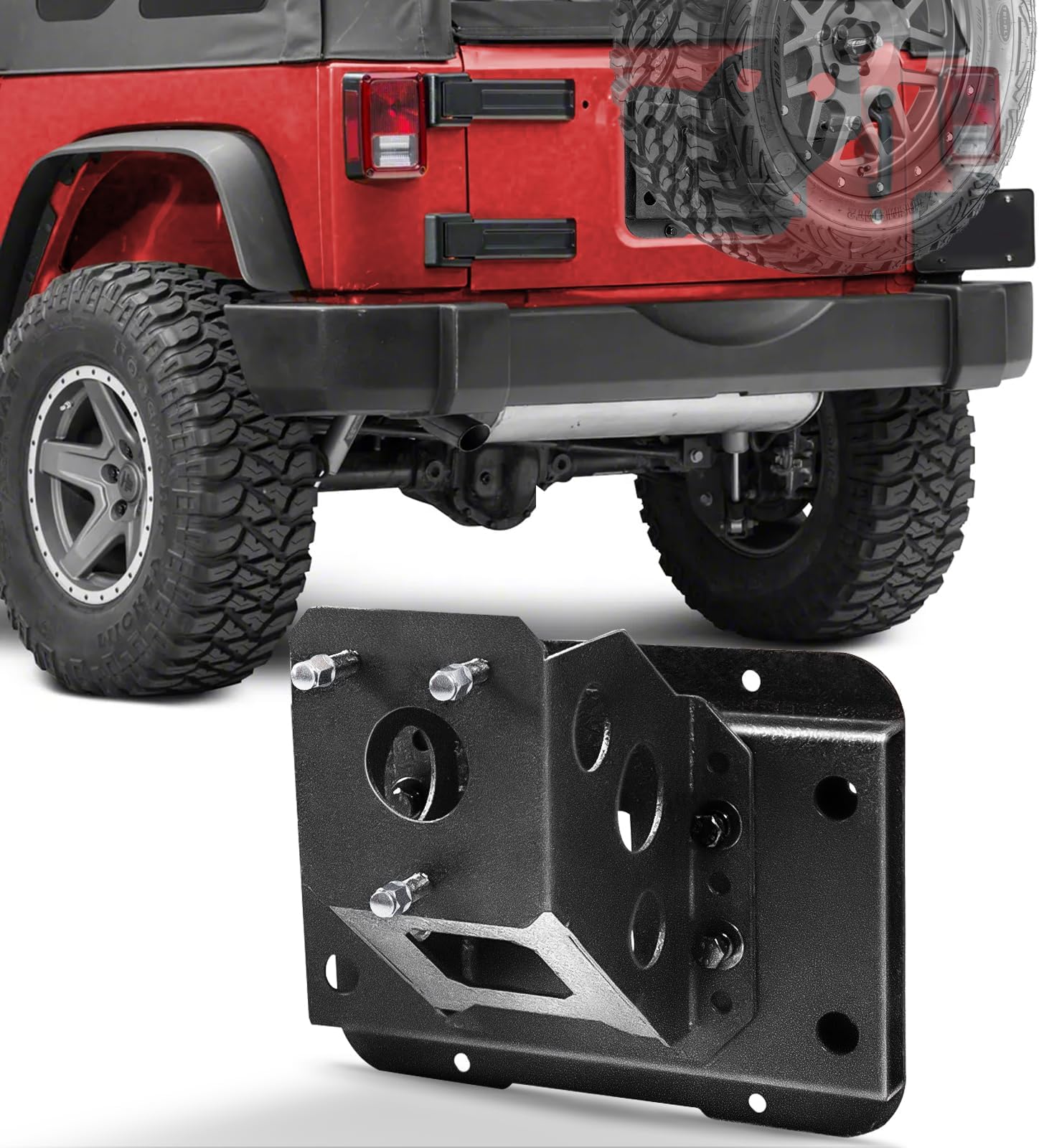 Amazon.com: Redrock 4x4 HD Tailgate Mounted Tire Carrier Compatible ...