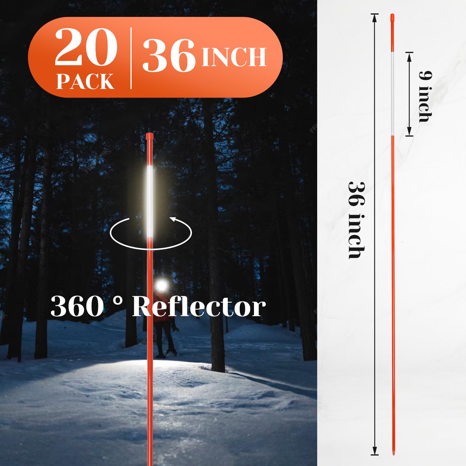 Snapklik.com : Tingyuan 20 Pack Driveway Markers