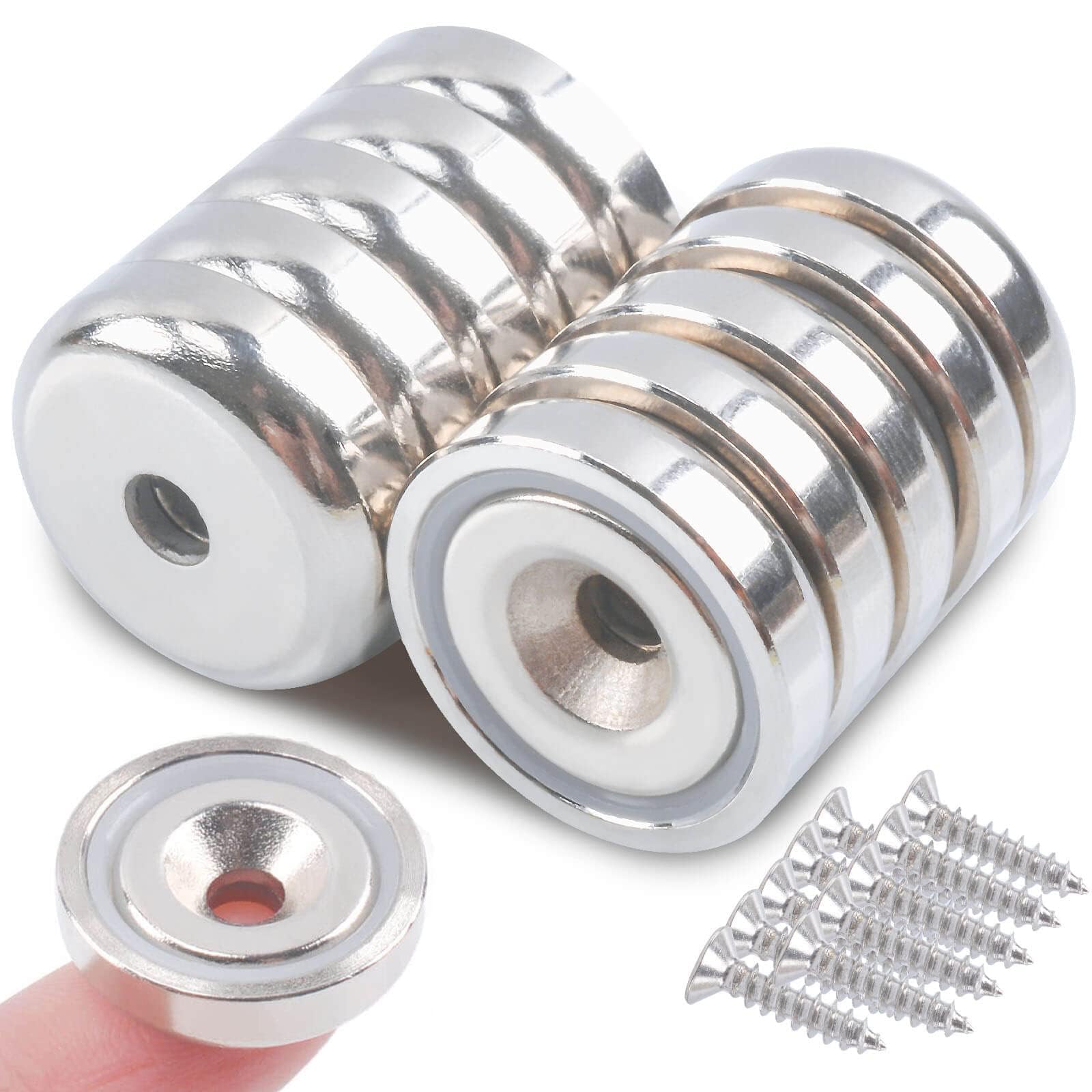 MIN CI 10pcs Magnets Strong, 25mm Neodymium Magnets Heavy Duty 55lbs ...