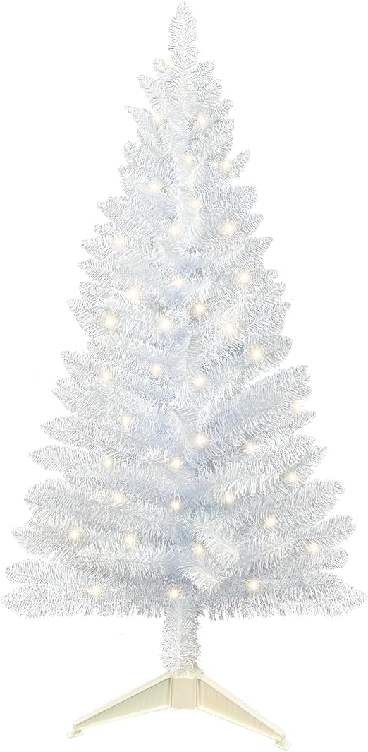 Amazon.com: 4ft Lighted Artificial White Christmas Tree, Not Pre-lit ...