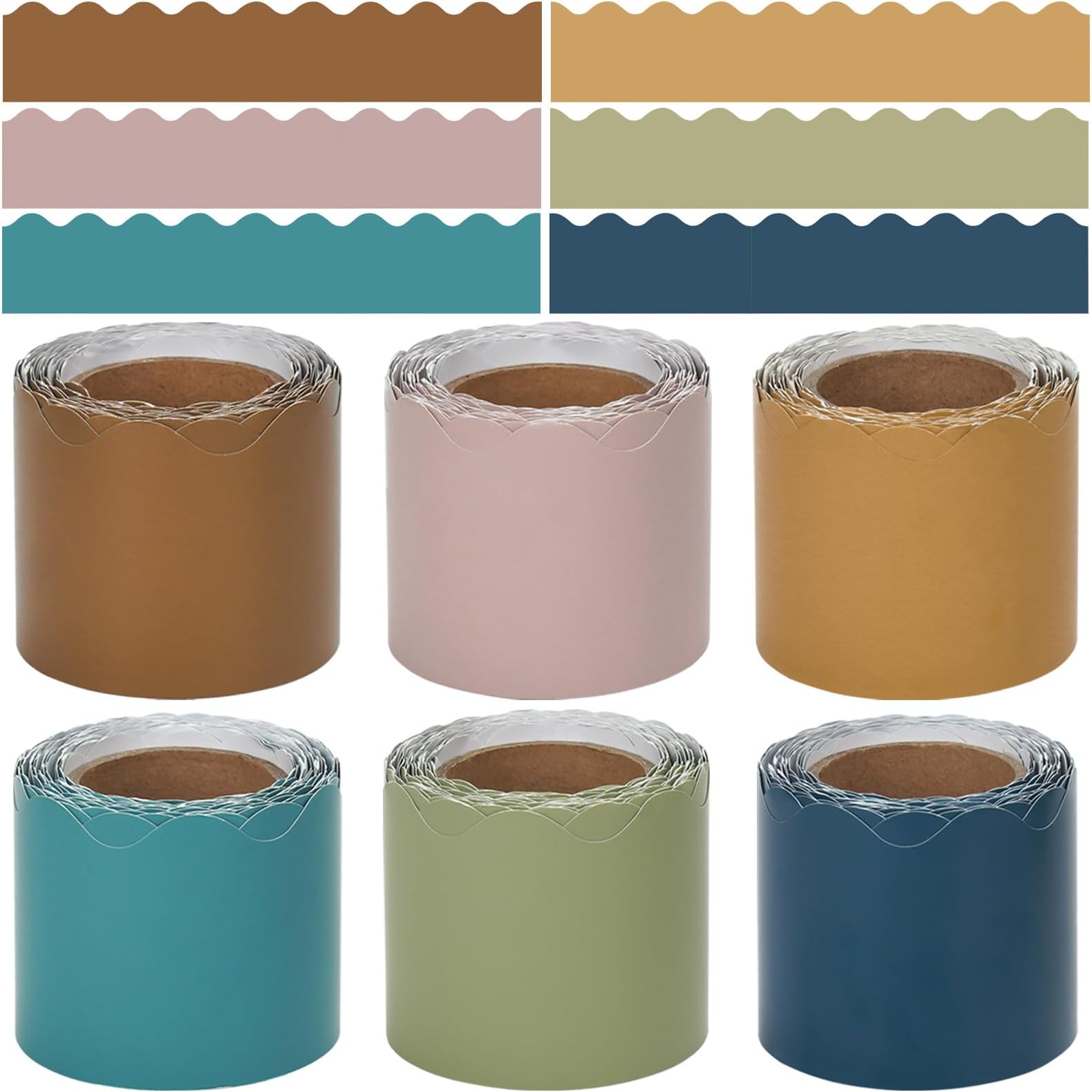 Amazon.com: 240 Pcs 236ft Holiday Bulletin Board Borders Colorful ...