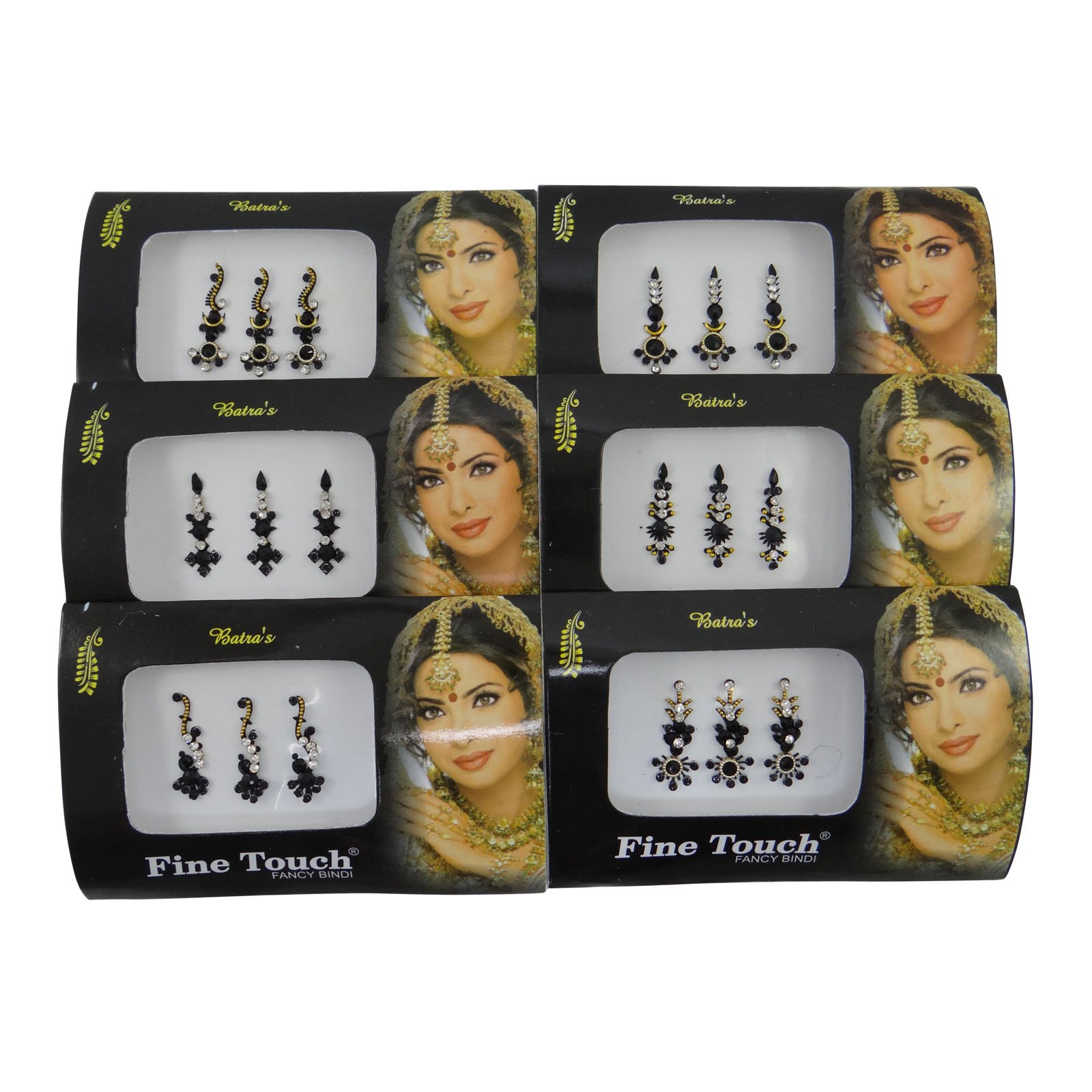 6 Different Full Pack Of Indian Traditional Bindi Forehead Temporary ...