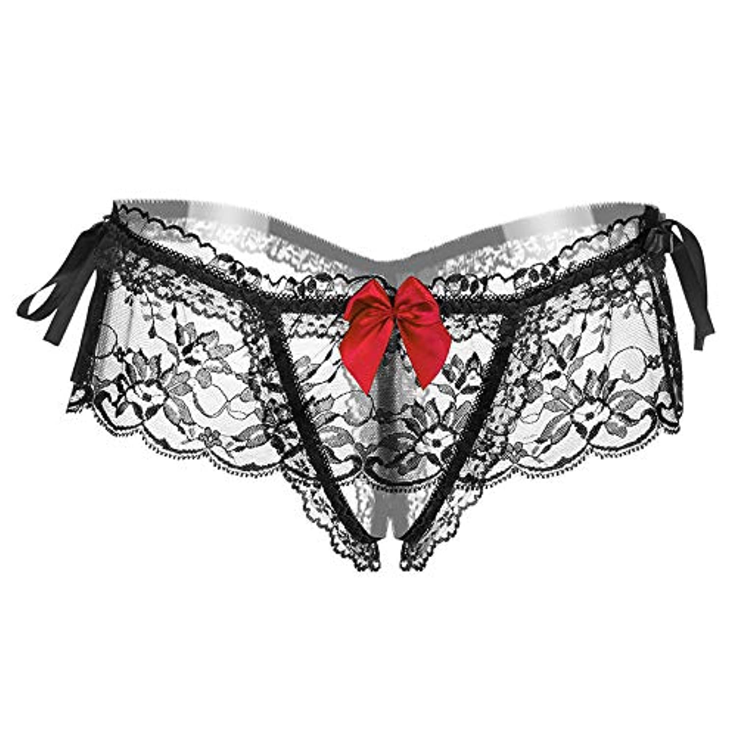 Maliwomens Open Crotch Pearls G Strings Lace Thong Lingerie ...