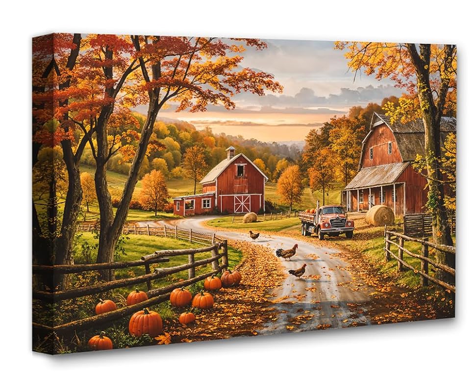 Amazon.com: Welcome to the Farm: 16x20 Stretched Canvas Poster - Rustic ...