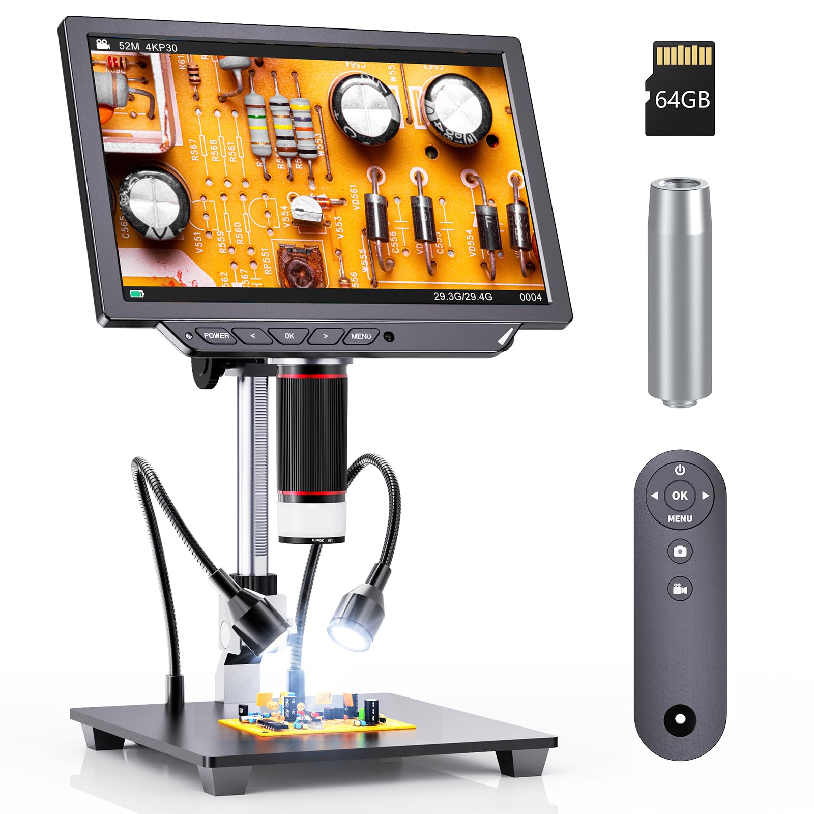 Snapklik.com : Dcorn 4K Digital Microscope - 2000X Magnification, 10 ...