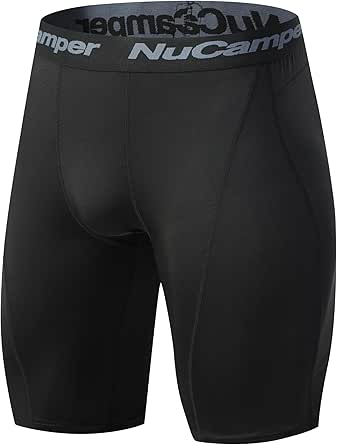 Amazon.com: NuCamper Men's Compression Shorts Spandex Gym Baselayer ...