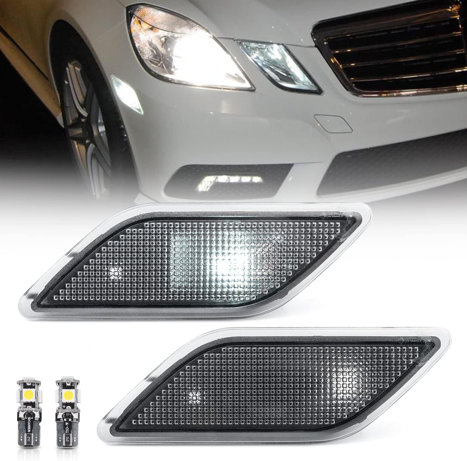 Amazon.com: NSLUMO Xenon White Led Side Marker Lights for 2010-13 ...