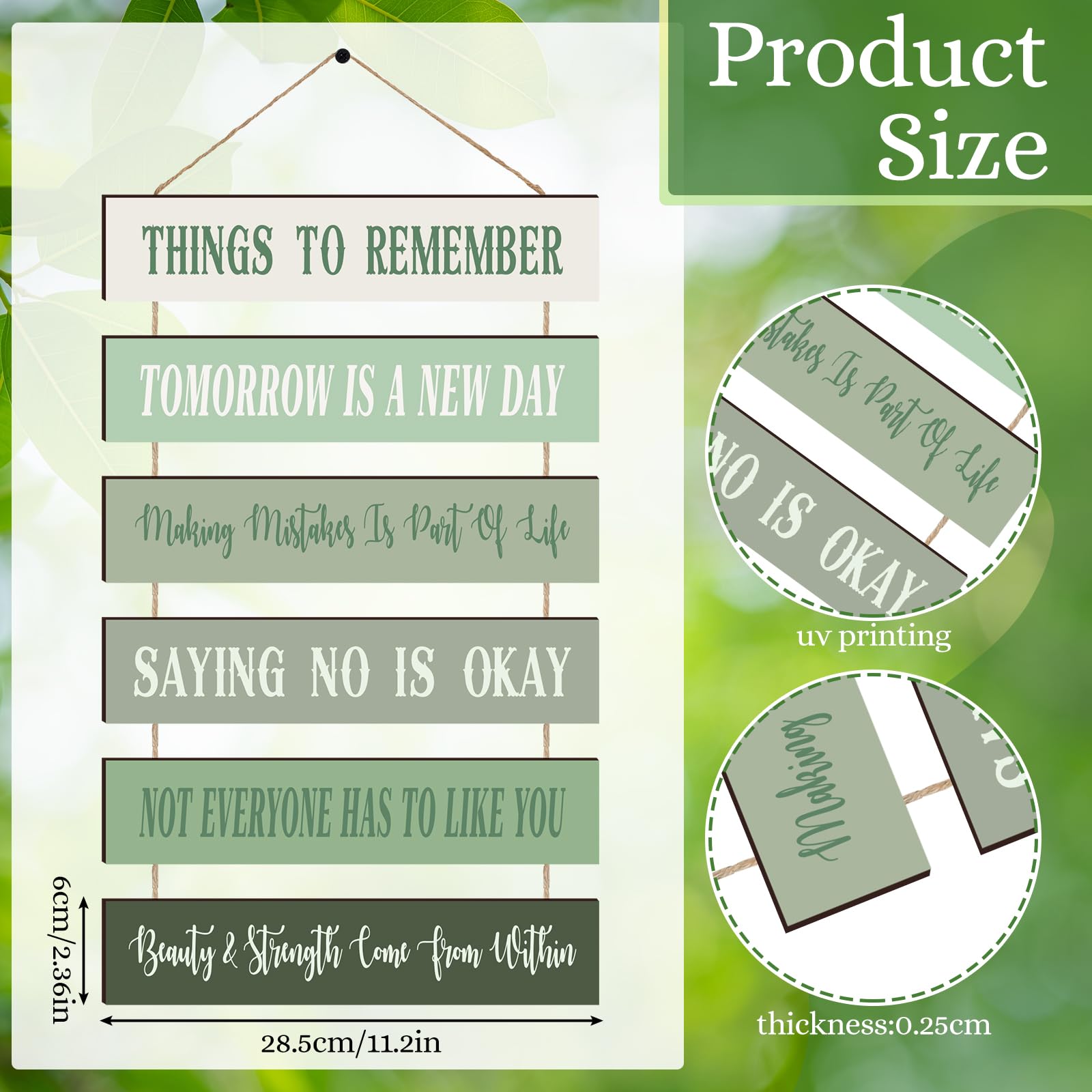 Snapklik.com : Pinkunn Inspirational Wall Art Sage Green Pink Positive ...