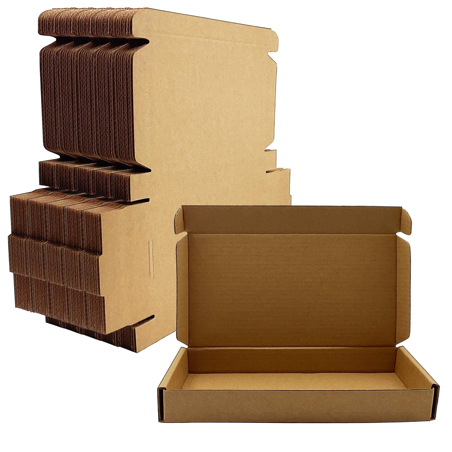 Buy 8x4x1 inch Small Shipping Boxes 50 Pack, Brown Kraft Corrugated ...