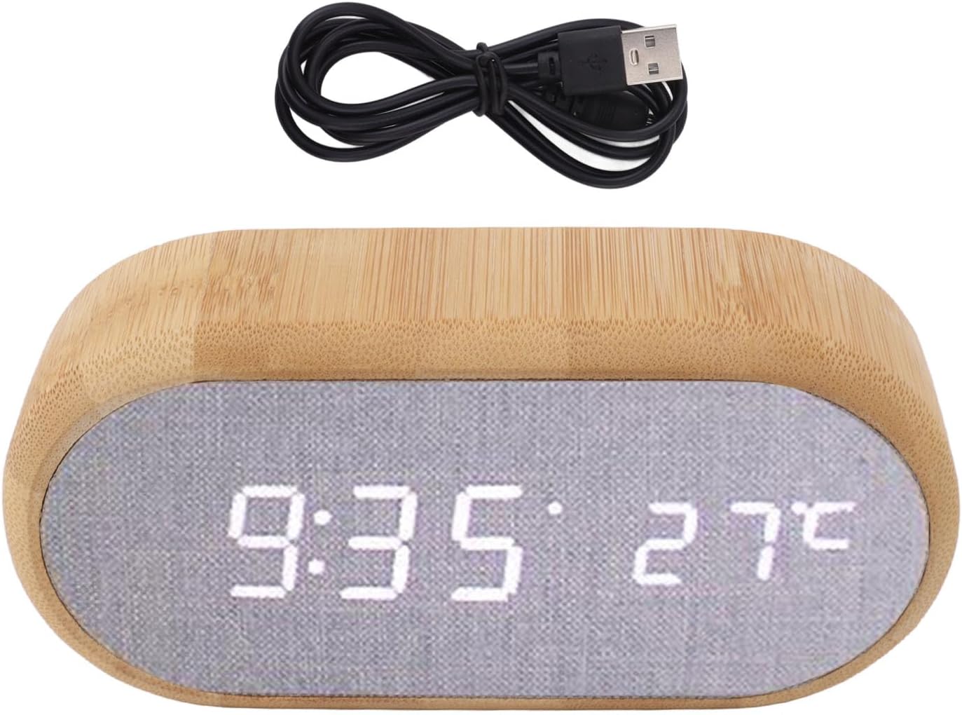 Amazon.com: NFNSIG Wooden Alarm Clock, 3 Levels Brightness Atomic Alarm ...