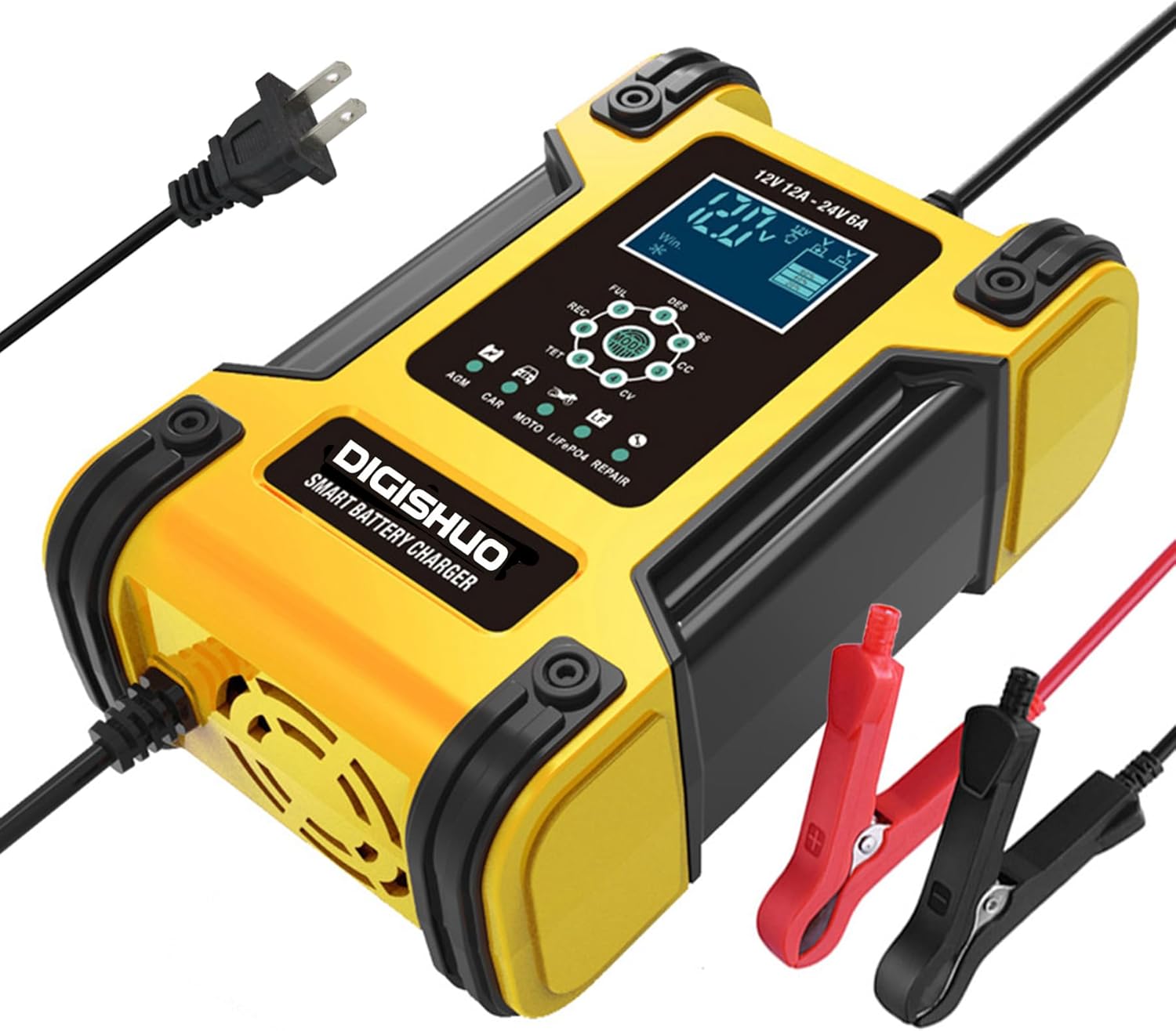Amazon.com: DIGISHUO Yellow Version 2024 Version LiFePO4 Charger ...