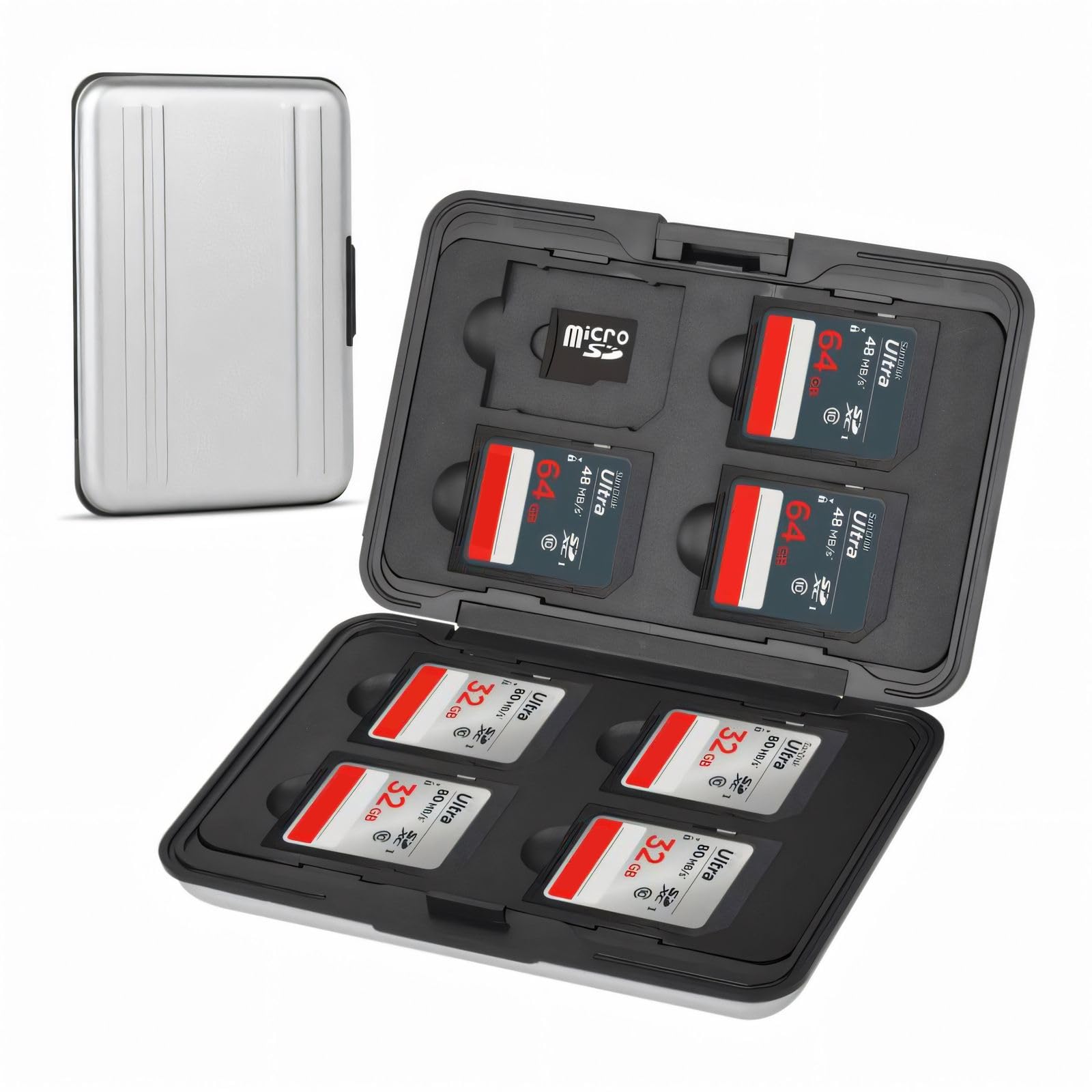 Amazon.com: Aluminum Shock Resistant Carrying Case for Memory Cards ...