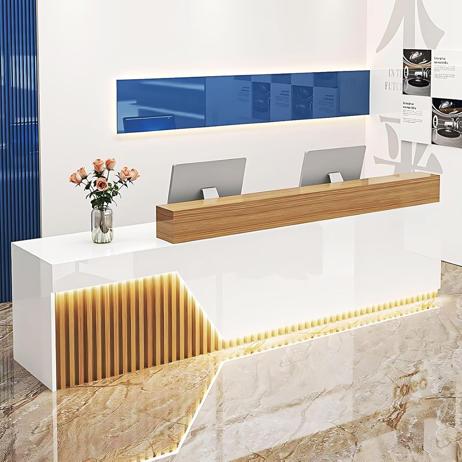 Amazon.com: Reception Desk Front Counter Table Modern Front Desk ...