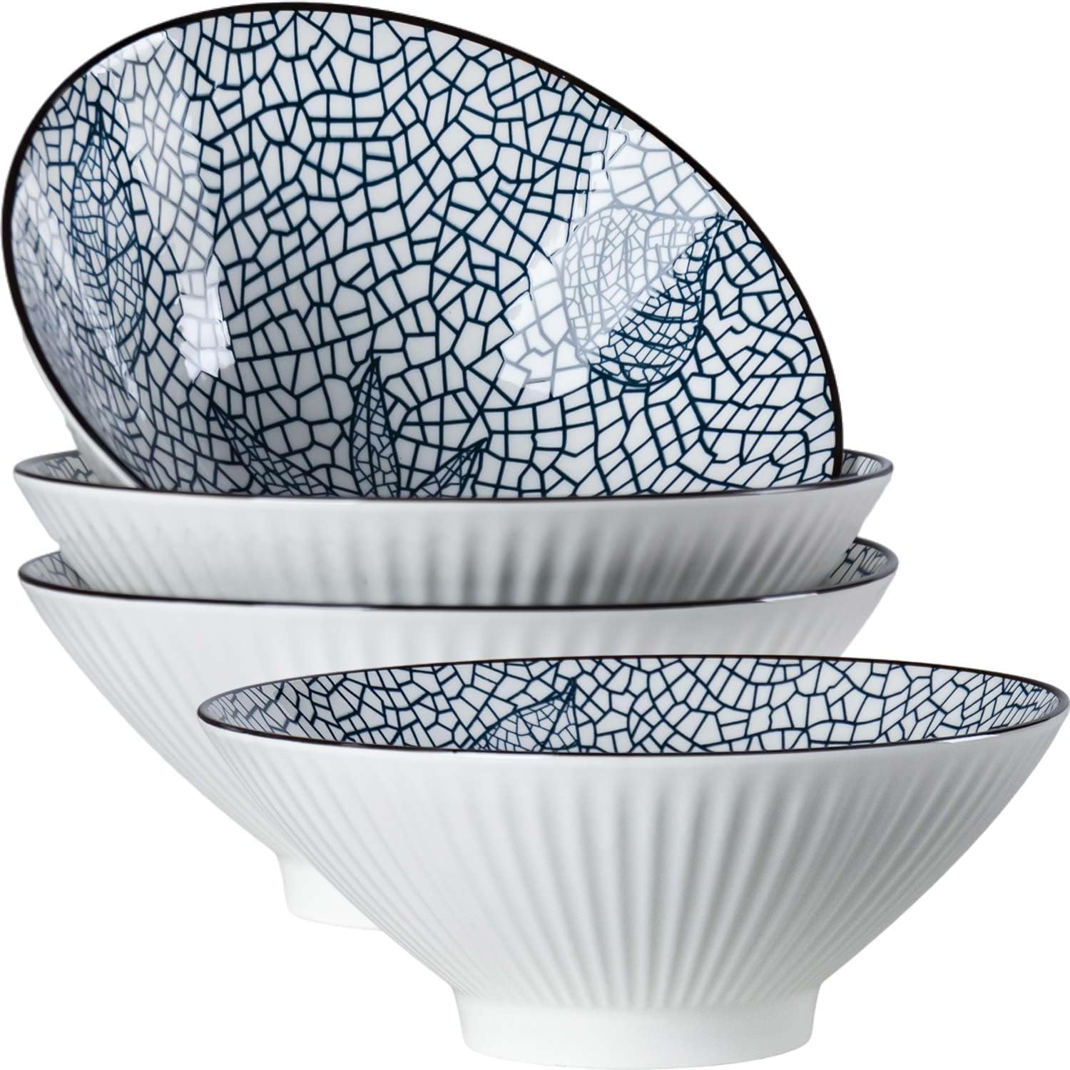 Amazon.com: Houlu 38 oz Japanese Ramen Bowls, Pho Bowls Set of 4, 8 in ...