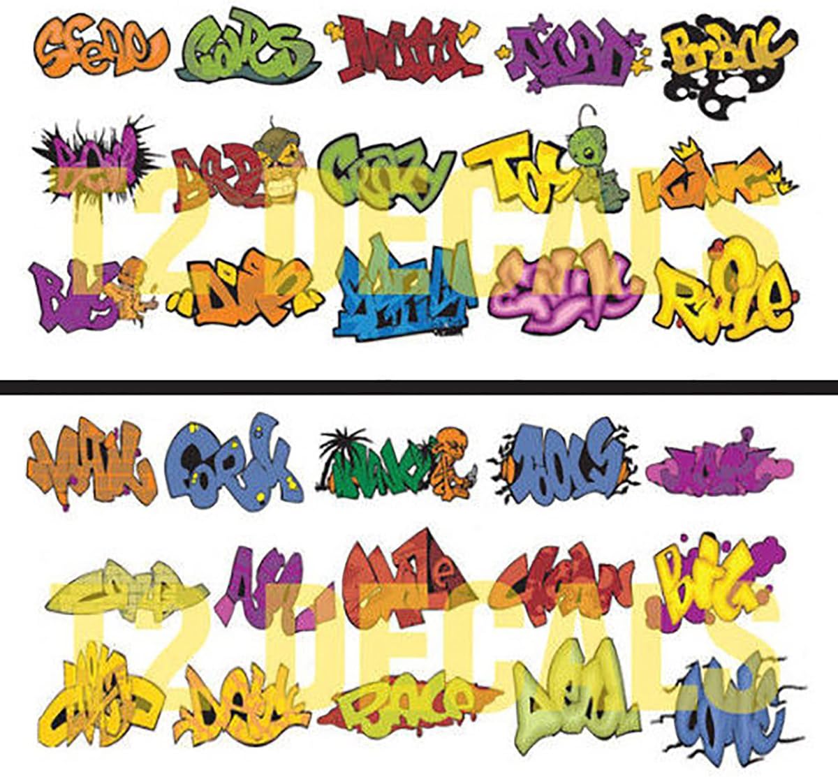 Amazon.com: HO Scale 1:87 Graffiti Waterslide Decals 2-Pack Set #3 ...