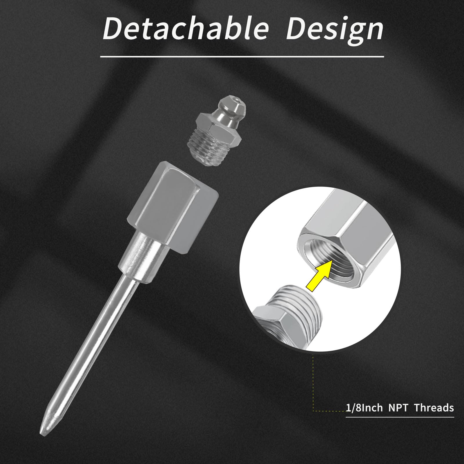 Hard To Reach Fittings 2-Pack Grease Needle Nozzles - 1/8-inch NPT ...