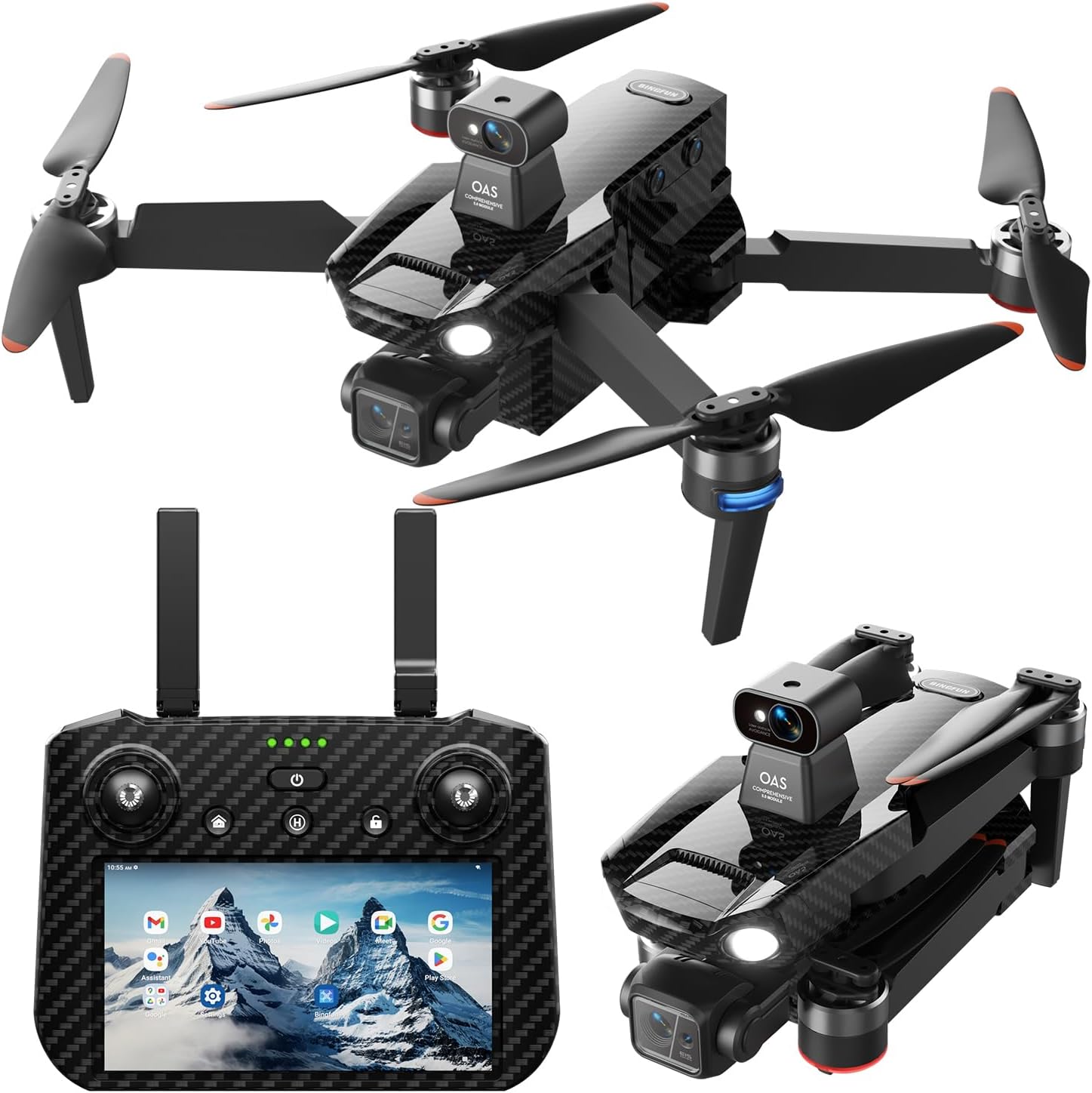 Amazon.com: Bingchat Upgraded Touch Screen Remote Drones with Camera ...