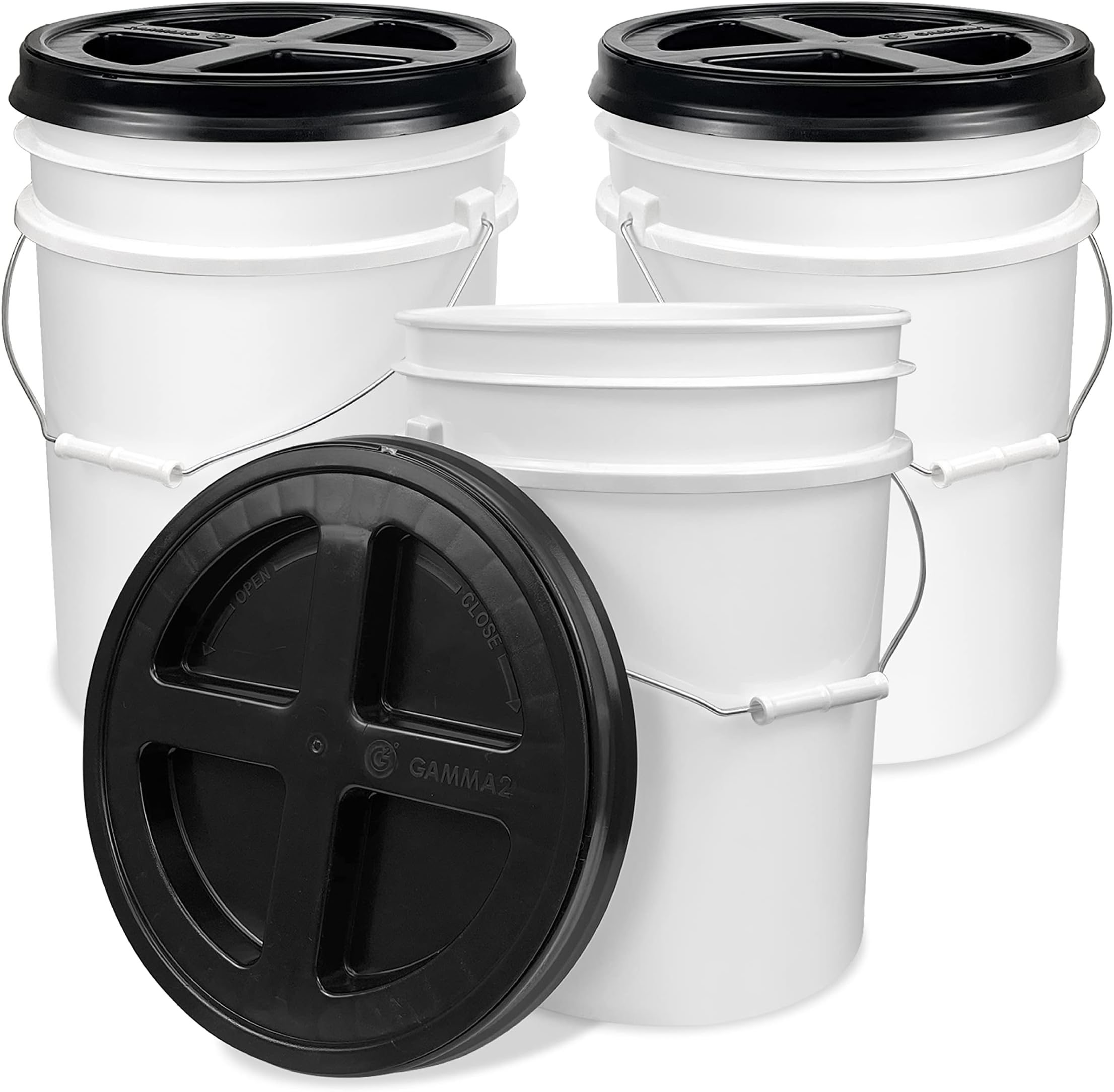 Amazon.com: 1 Gallon Bucket Pail with Lid PolyEthylene Plastic (HDPE ...