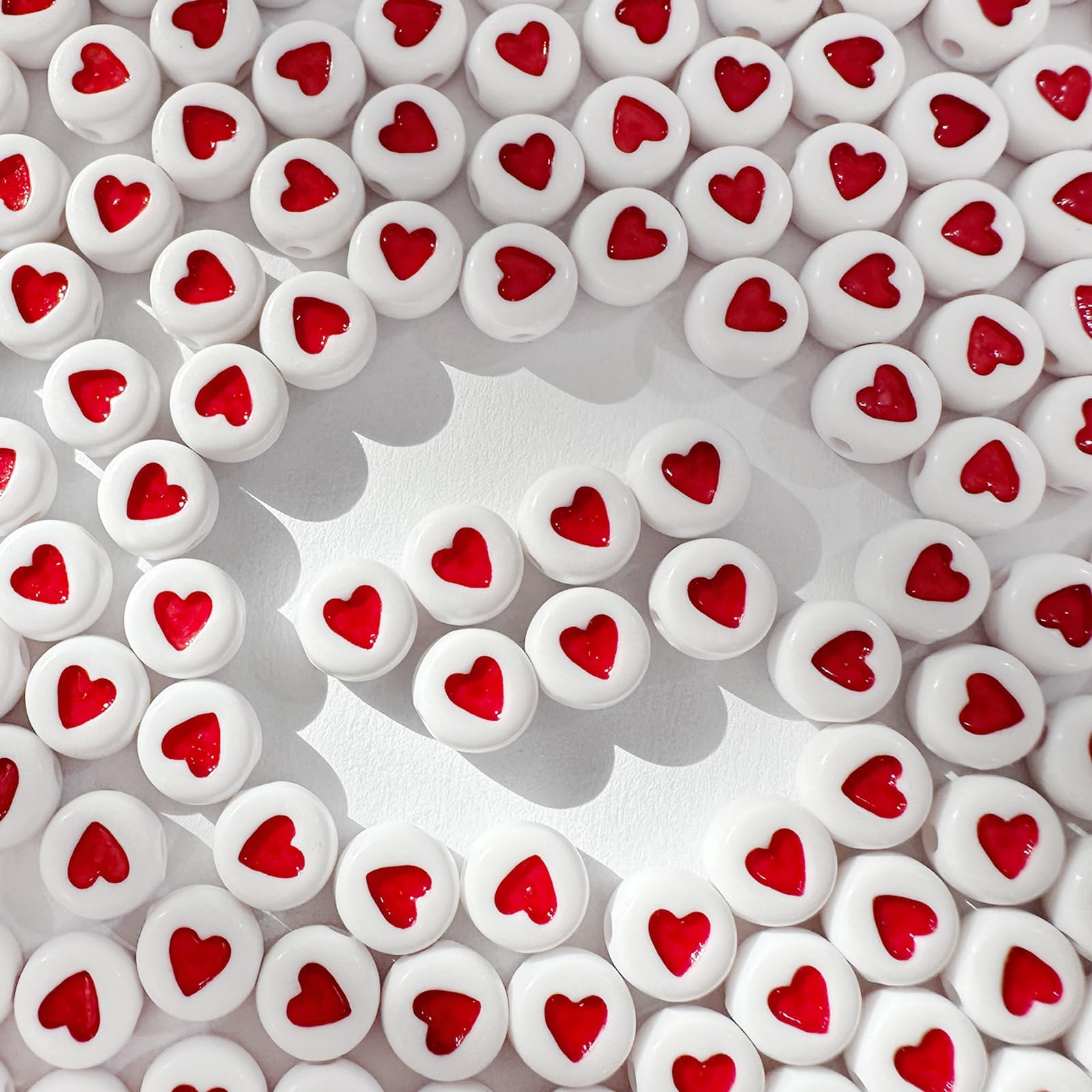 Amazon.com: Joez Wonderful 400pcs Red Heart Beads for Bracelets Jewelry ...