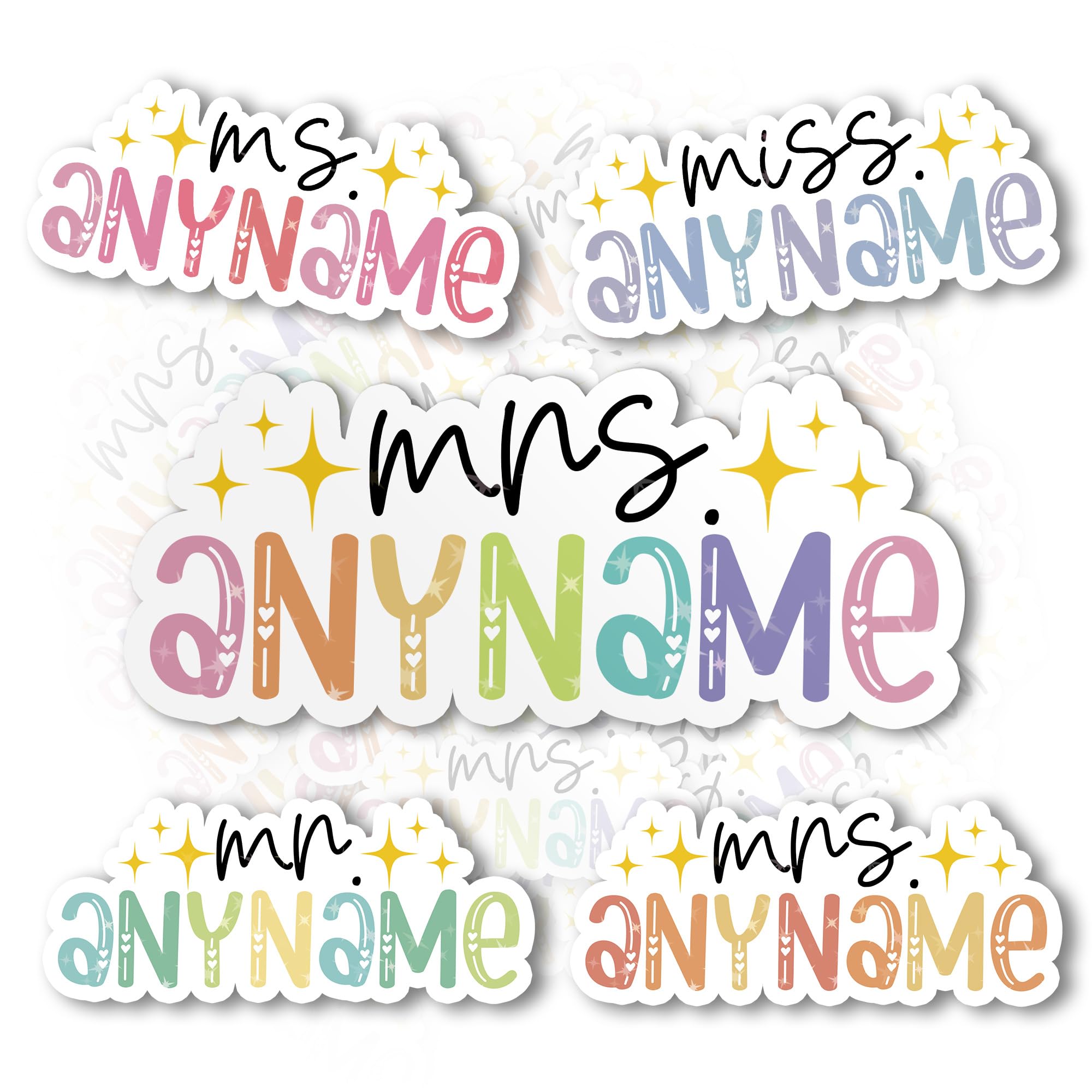 Amazon.com: Custom Teacher Name Sticker Personalized Teacher Stickers ...